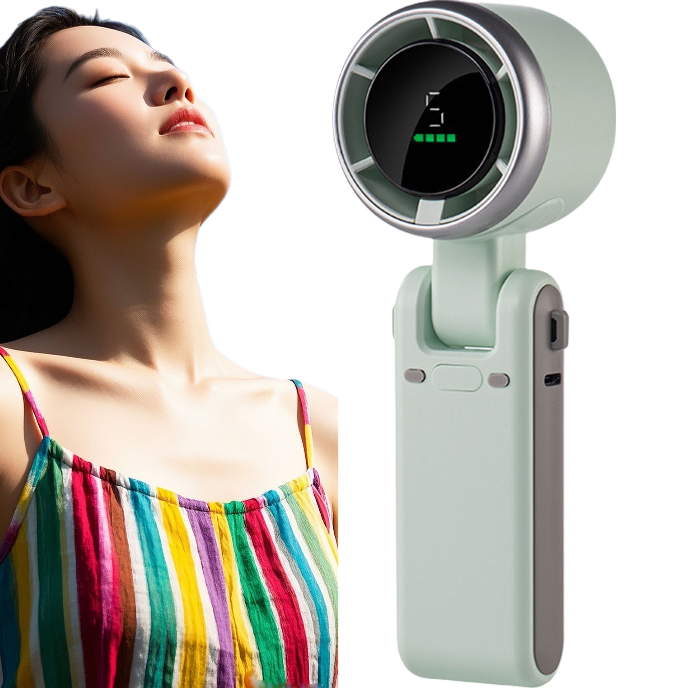 Regularlyk Portable Handheld Turbo Fan, 5 Gear Wind N607 Handheld Turbo ...