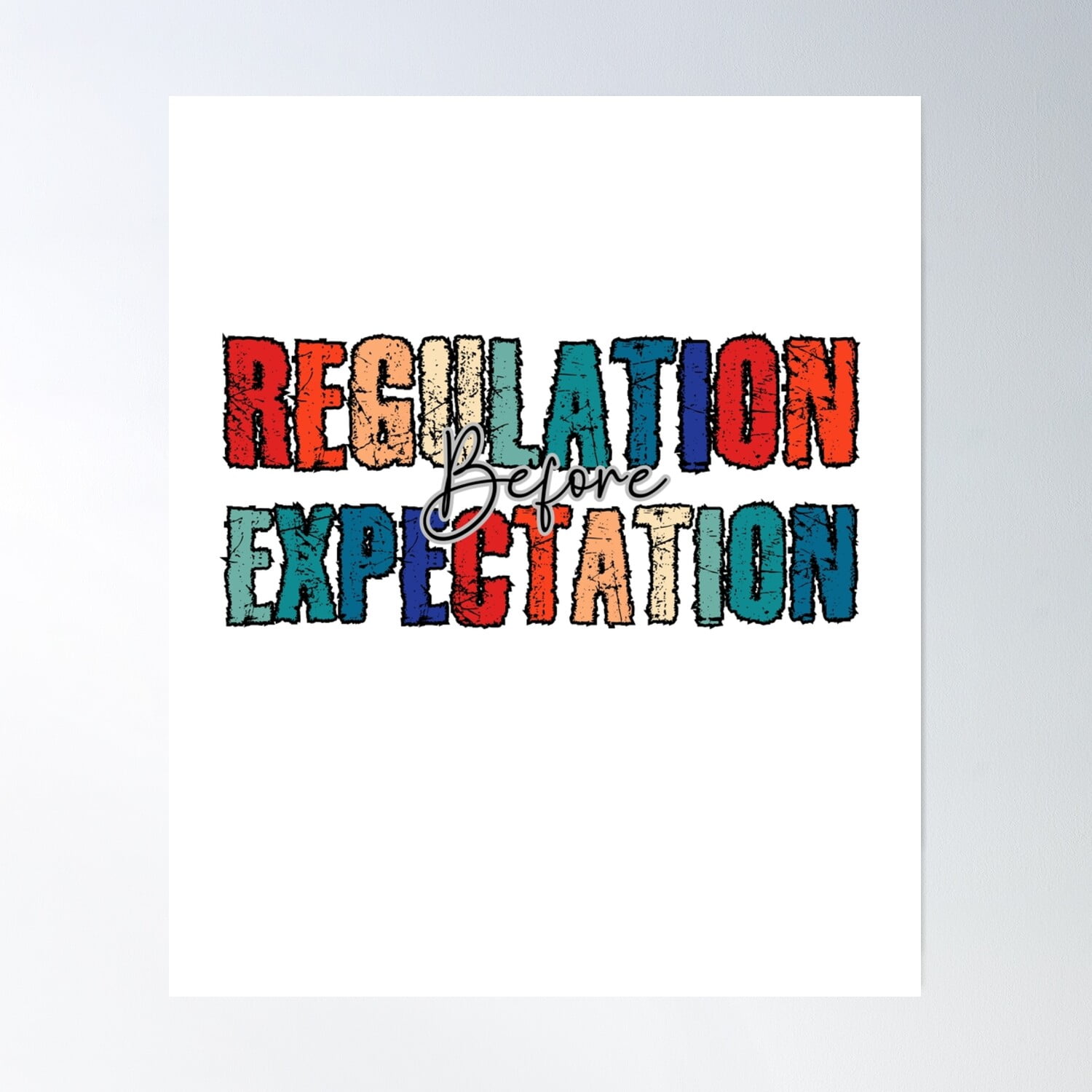 Regulation Before Expectation Neurodiversity Affirming, Groovy Design Poster Wall Art, Modern ...