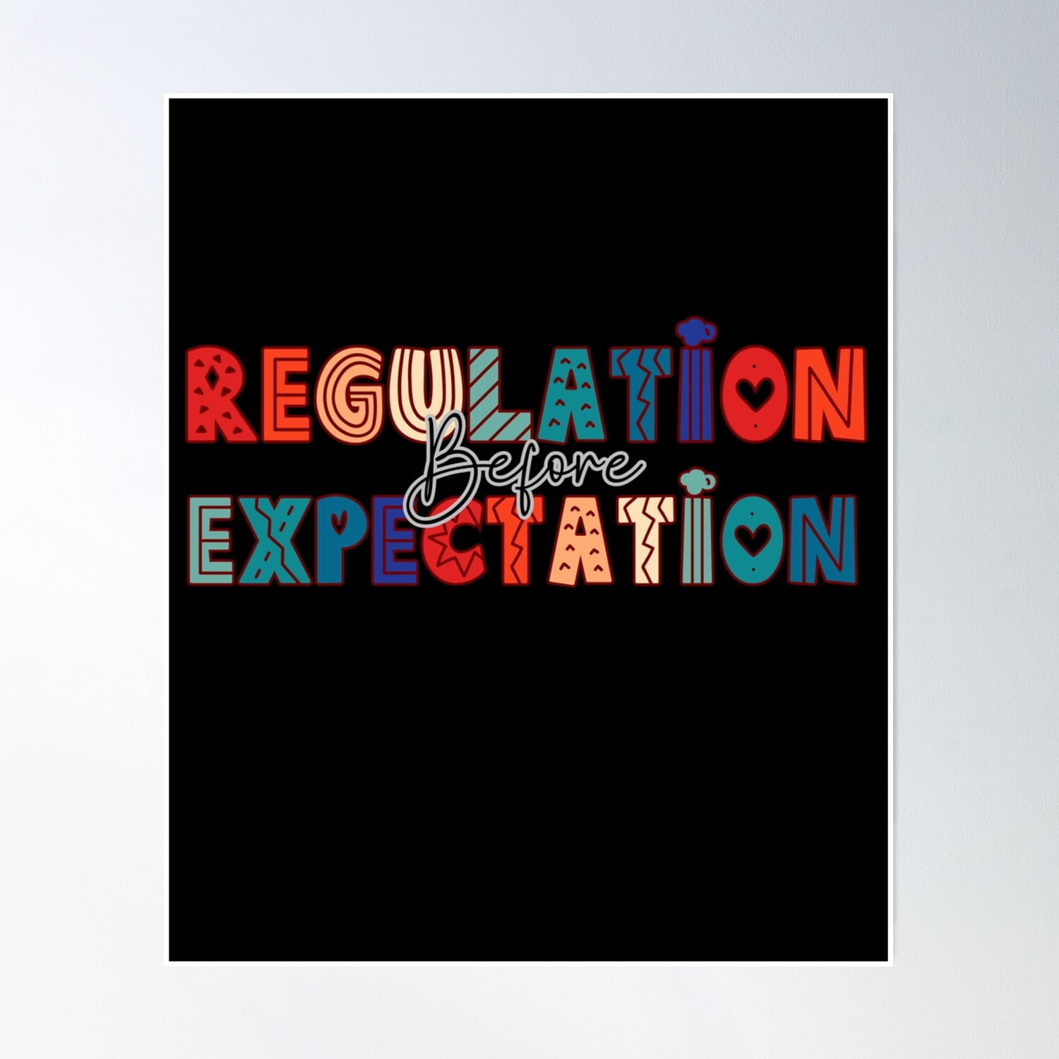 Regulation Before Expectation Neurodiversity Affirming Poster Wall Art ...