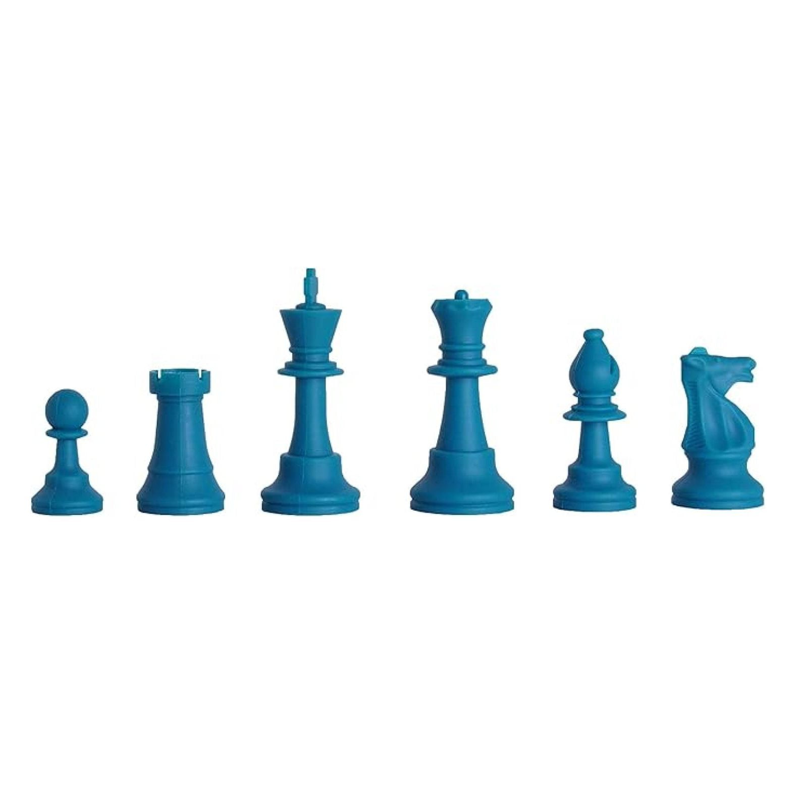 Regulation Silicone (Rubber) Tournament Chess Pieces - Half Set - 3.75 ...