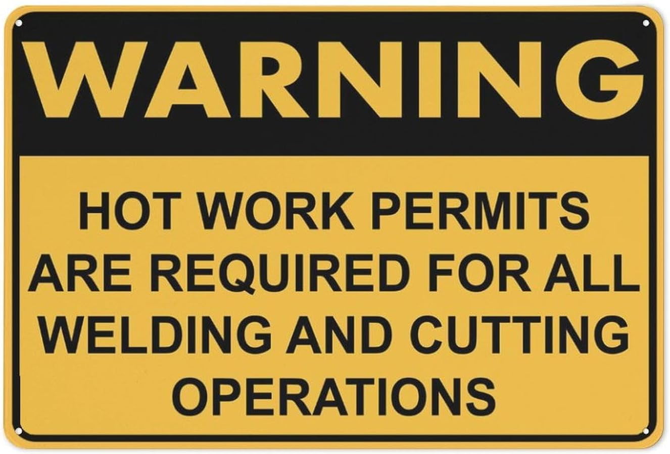 Regulatory Sign Warning Sign Stating that Hot Work Permits are Required ...