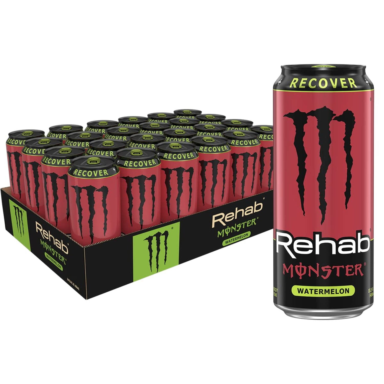 Rehab Monster Watermelon + Energy, 15.5 Fl Oz (Pack of 24) - Walmart.com