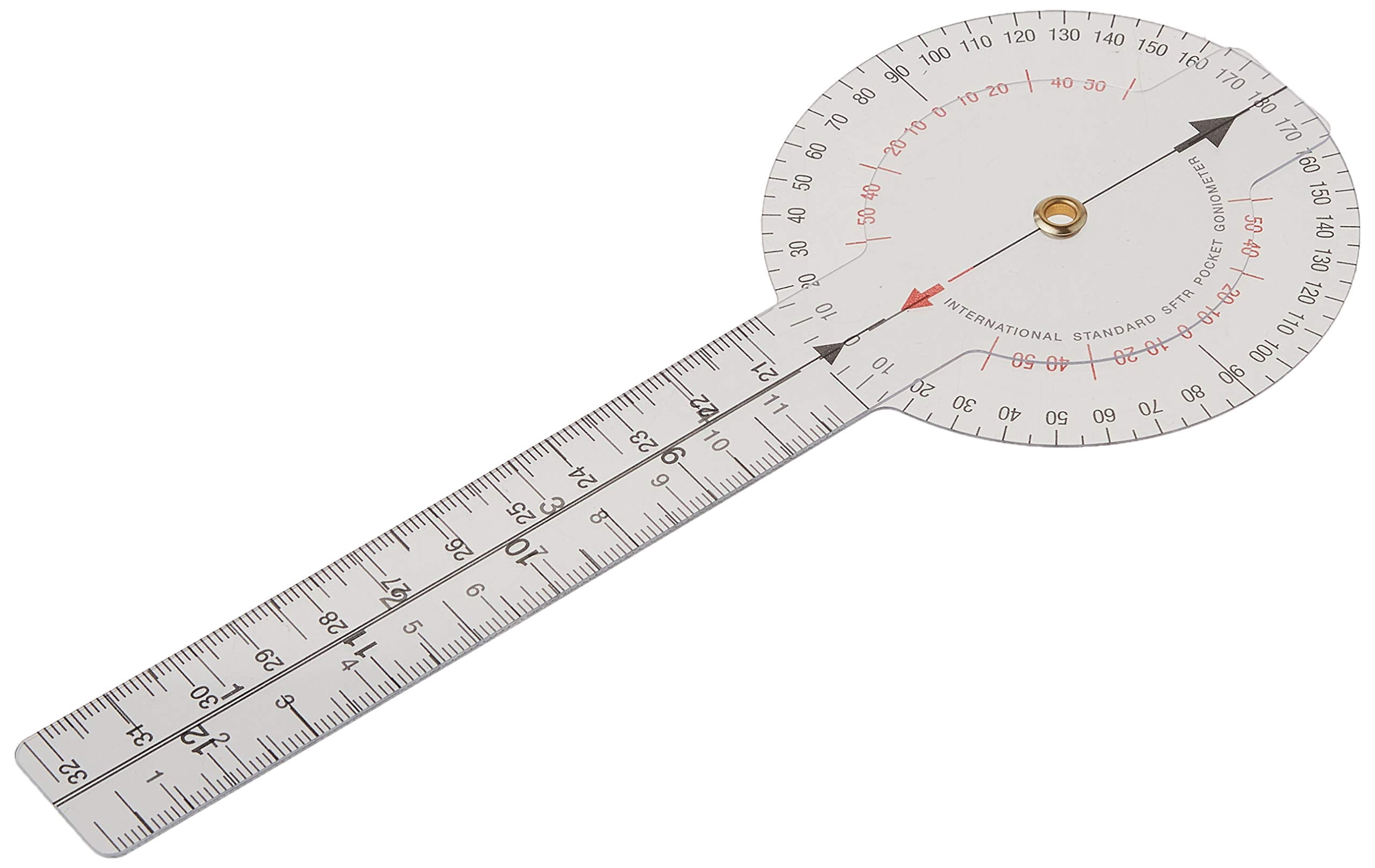 Rehabilitation Advantage 8 Inch Plastic Goniometer 360 Degree ISOM, 0.1 ...