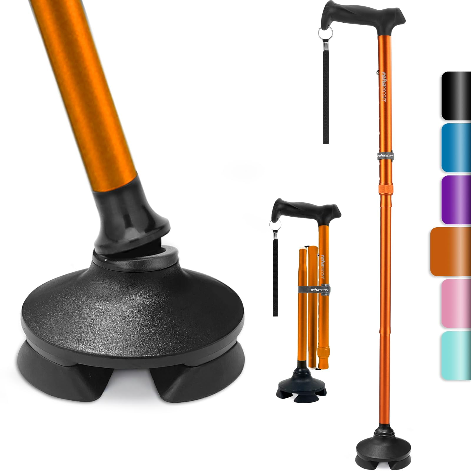 Rehaescort Walking Cane with Travel Bag for Aldult,Adjustable Walking ...