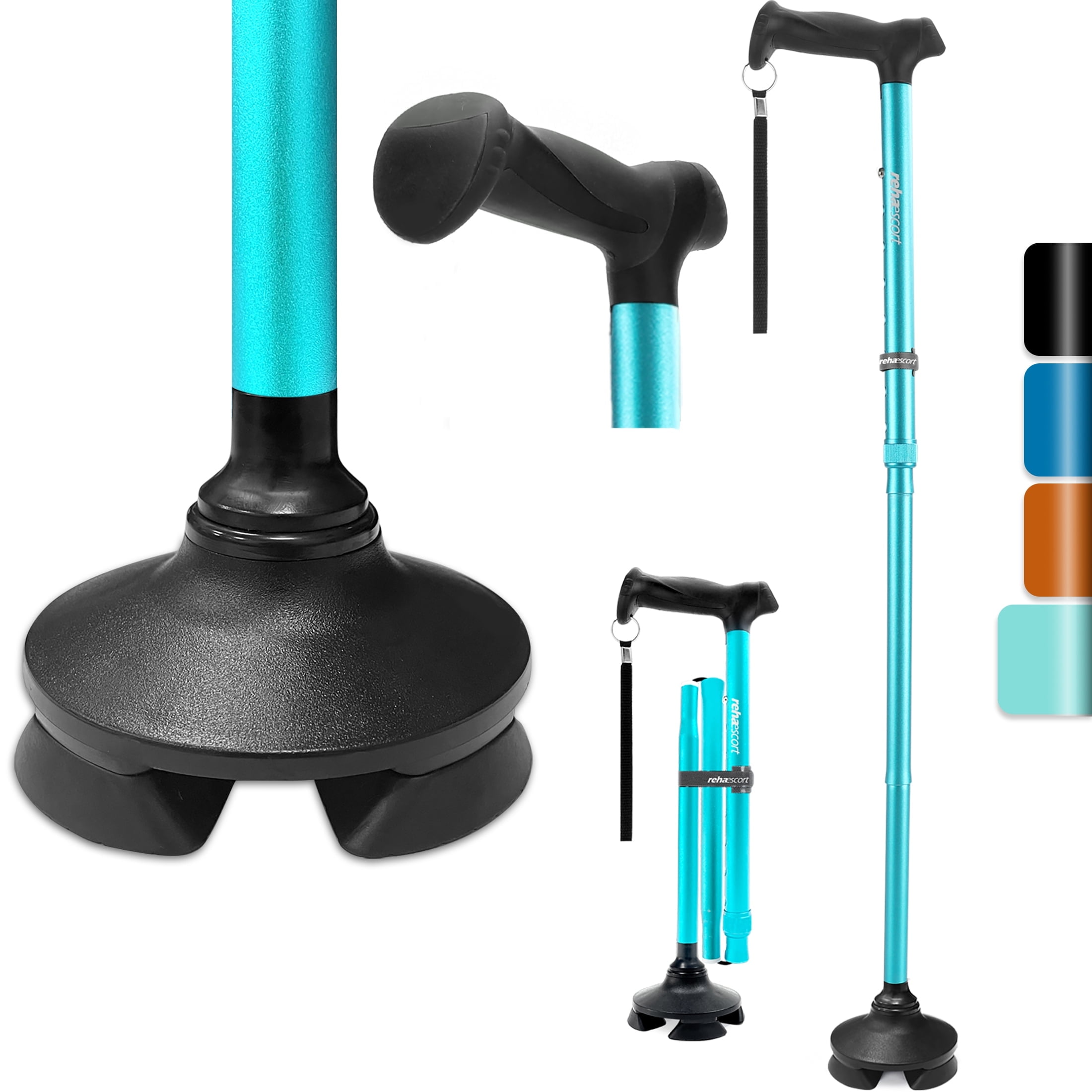 Rehaescort Adjustable Folding Walking Cane,Lightweight Heavy Duty ...