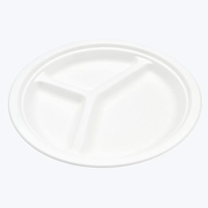 Reharvest 10-Inch 3-Compartment Divided Dining Plate [Pack of 50 ...