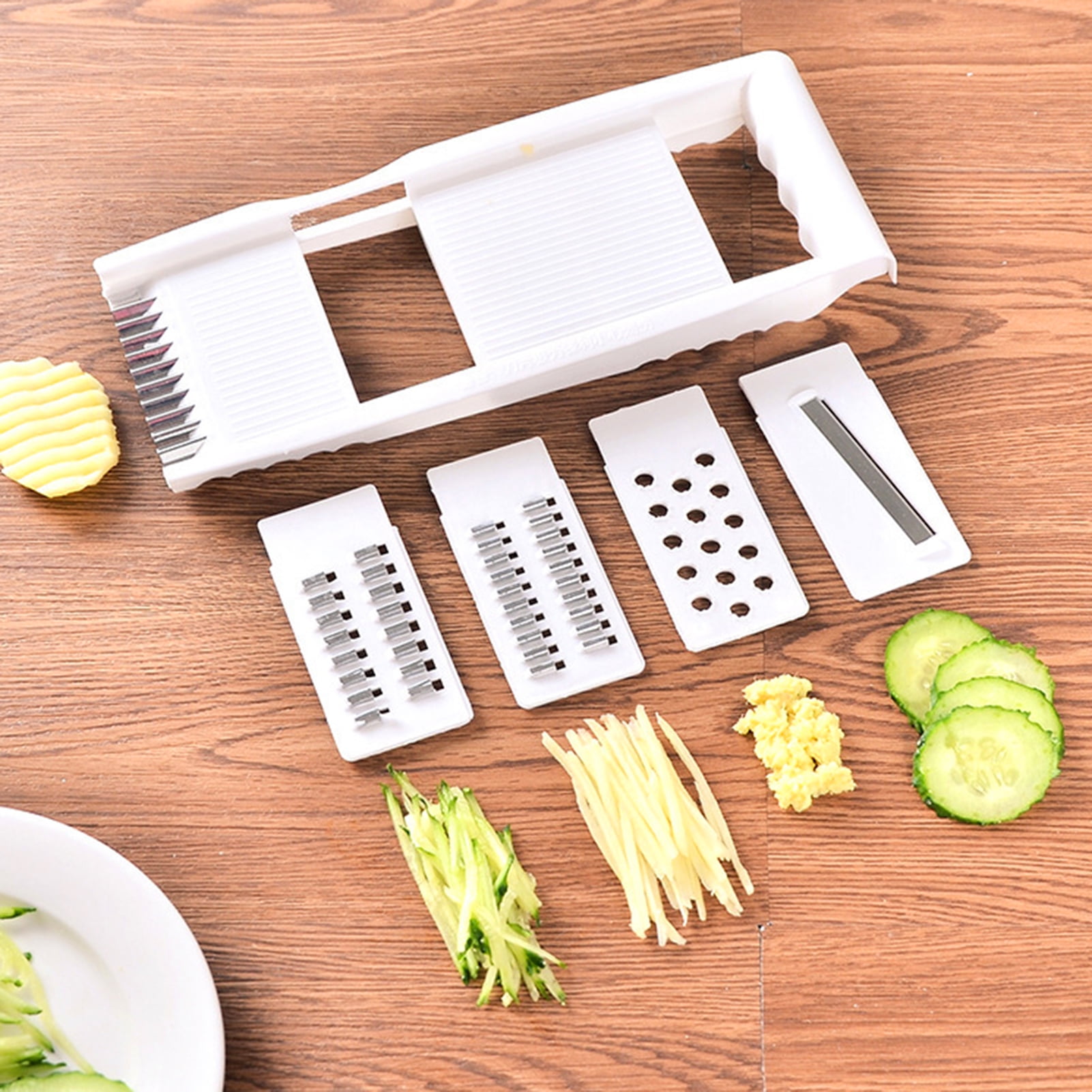 Reheyre 5-in-1 Sharp Stainless Steel Vegetable Slicer - Manual Fruit ...