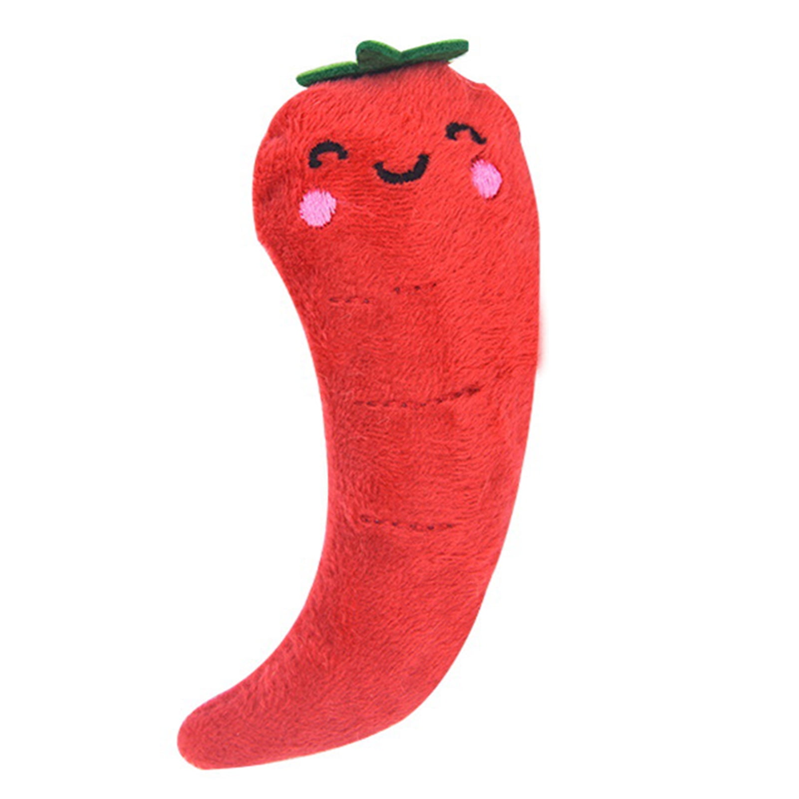 Reheyre Cat Toy Vegetable Shape Teeth Molar Plush Squeak Kitten Toy for ...