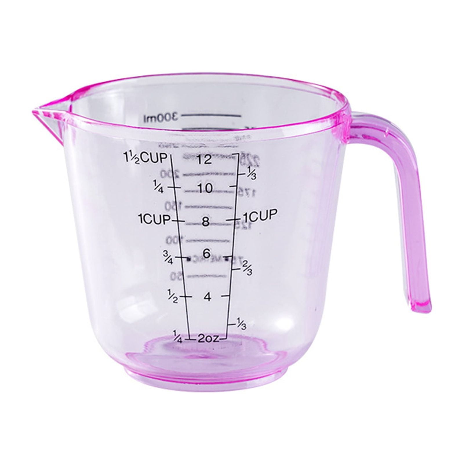 Reheyre Clear Scale Measuring Cup with Handle - Graduated Plastic Measuring Mugs - for Kitchen ...