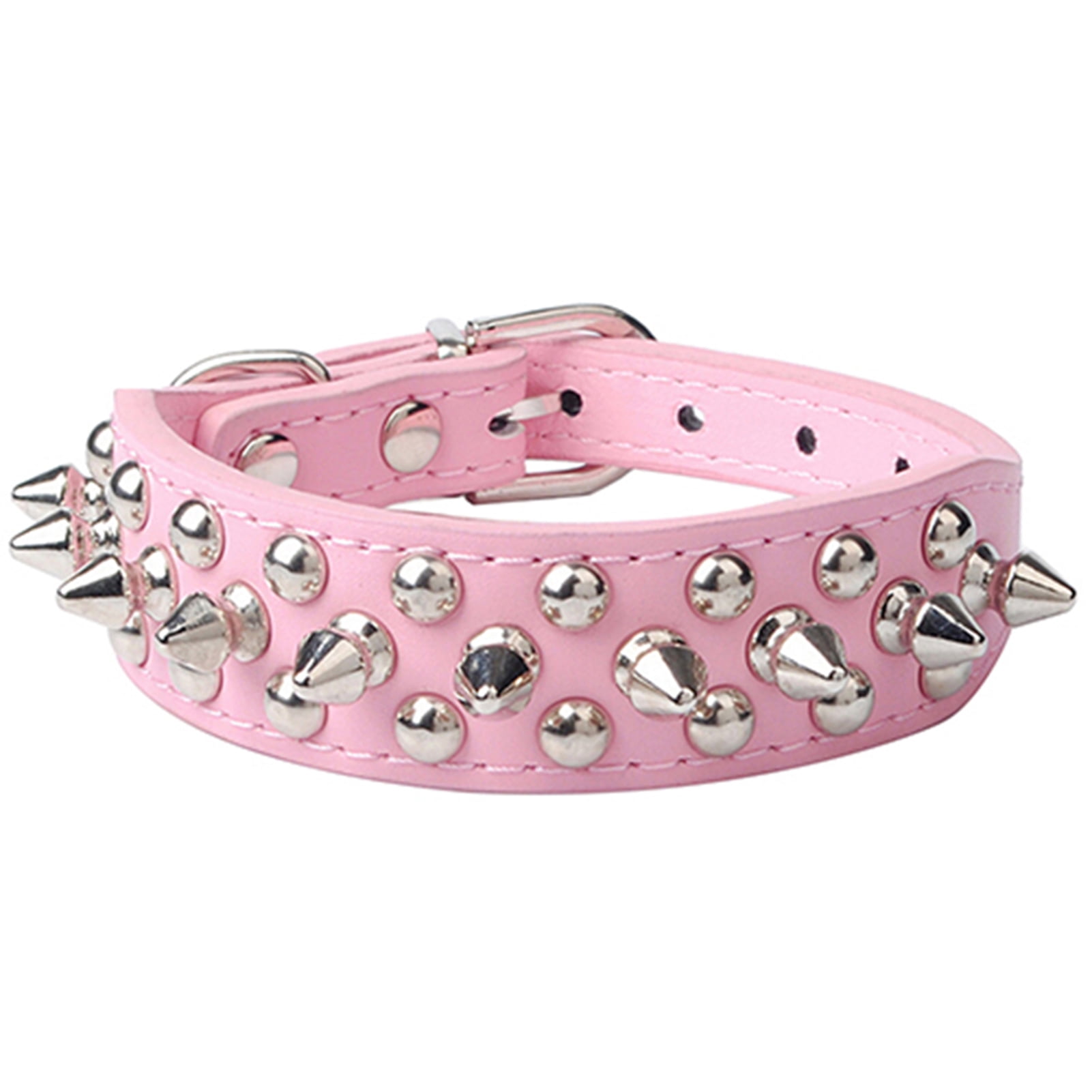 Reheyre Pet Dog Rivet Collar Spiked Studded Strap Faux Leather Buckle ...