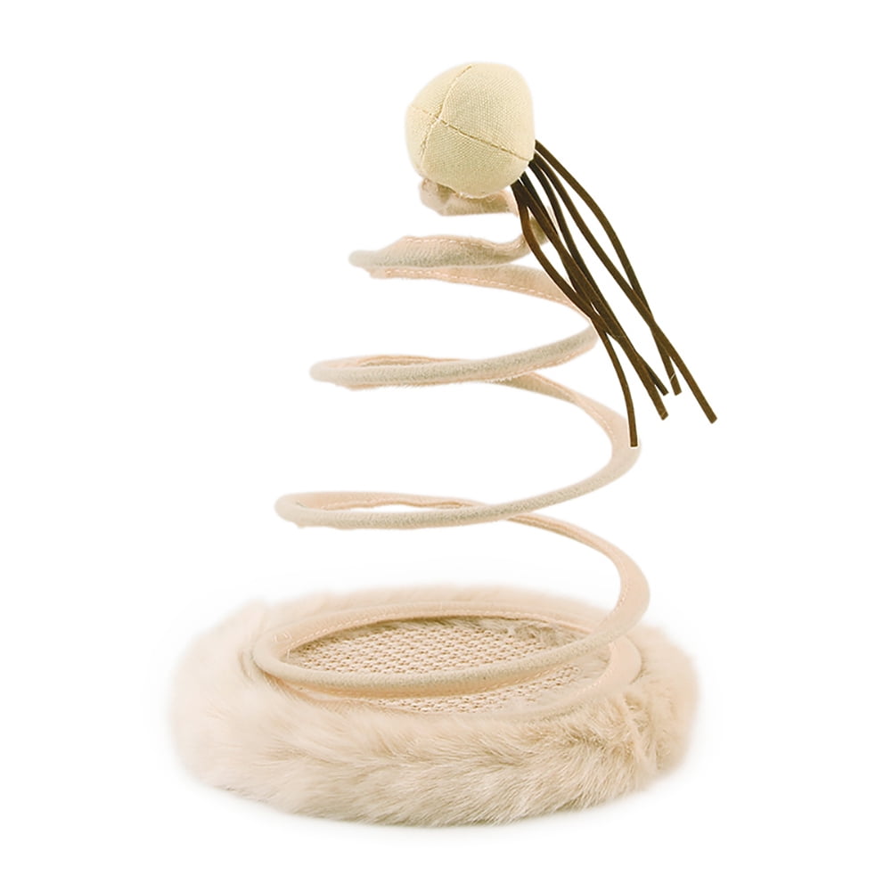 Reheyre Plush Spiral Spring Mouse Ball Fish Cat Toy Scratch Board Pet ...