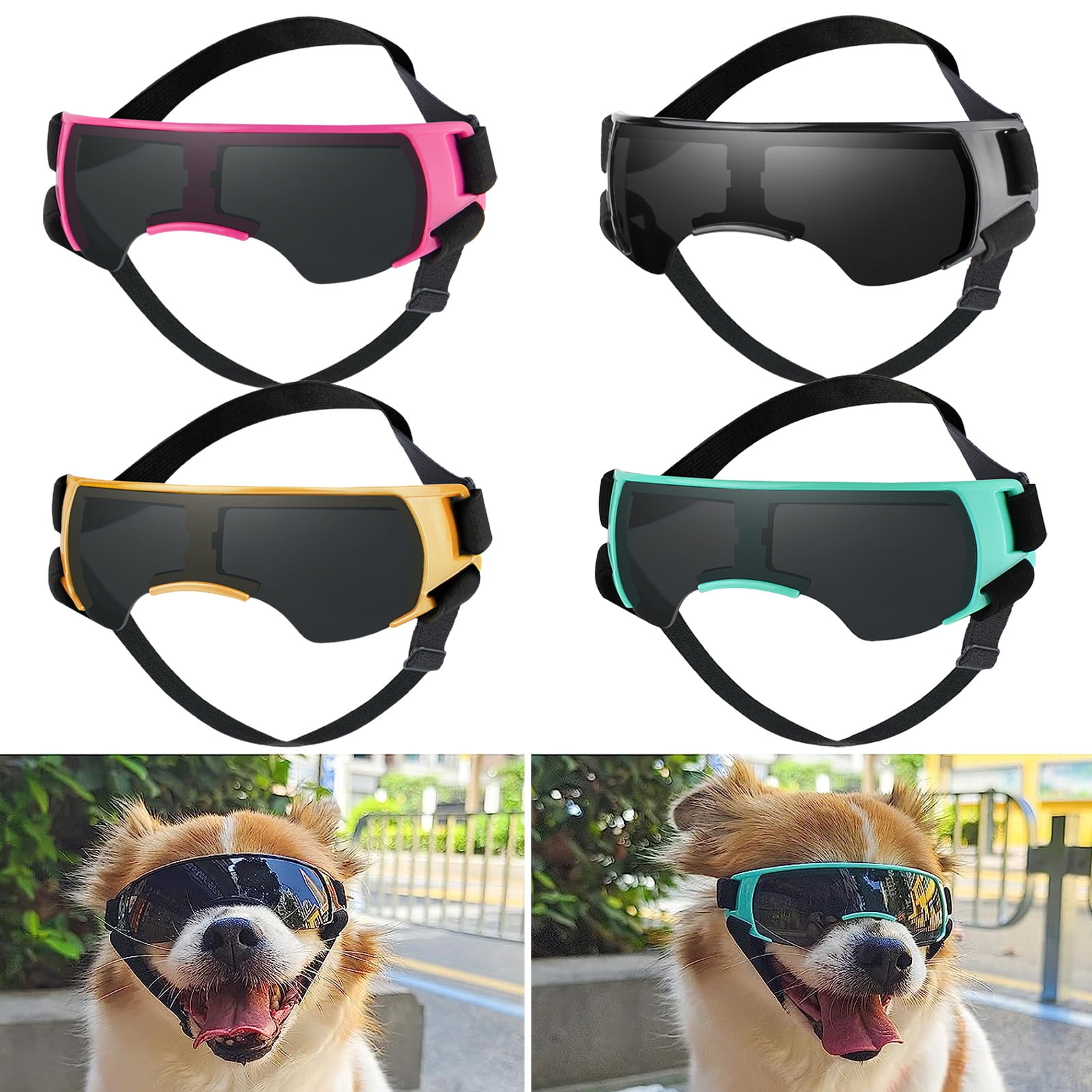 Reheyre Small Breed Dog Goggles UV Sunglasses for Small and Medium Dogs ...