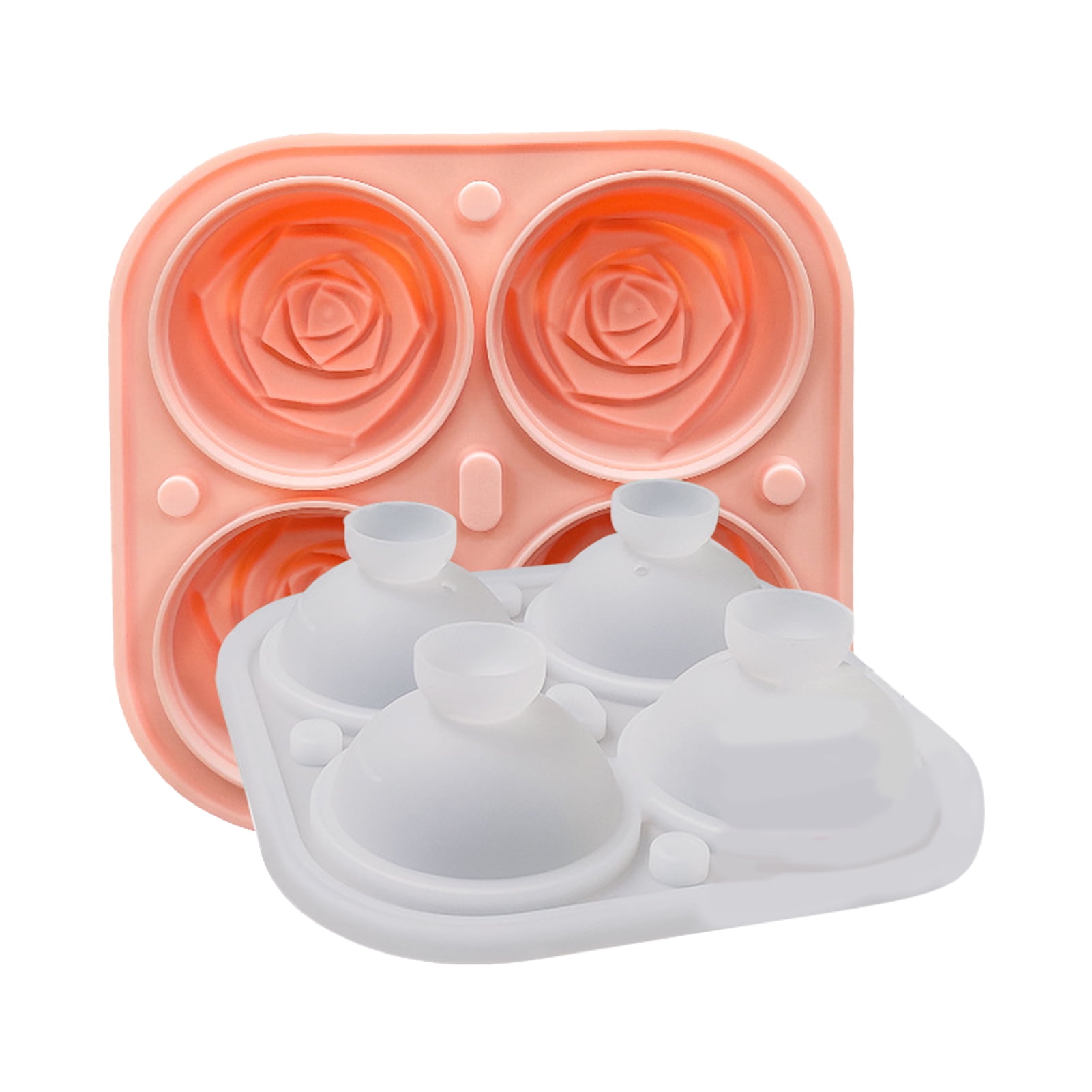 Reheyre Super Soft Ice Cube Tray Exquisite Shape Silicone 4-Hole ...