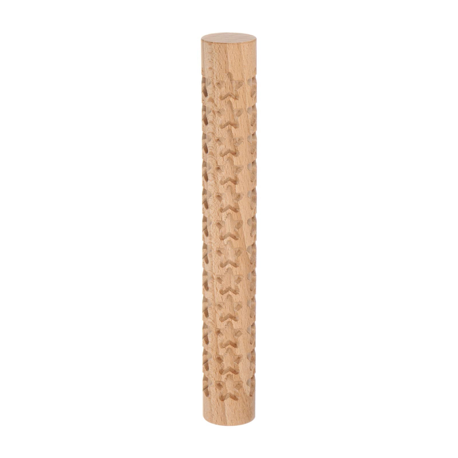 Reheyre Wooden Rolling Pin - Clear Texture - Leaves Snowflake Water ...