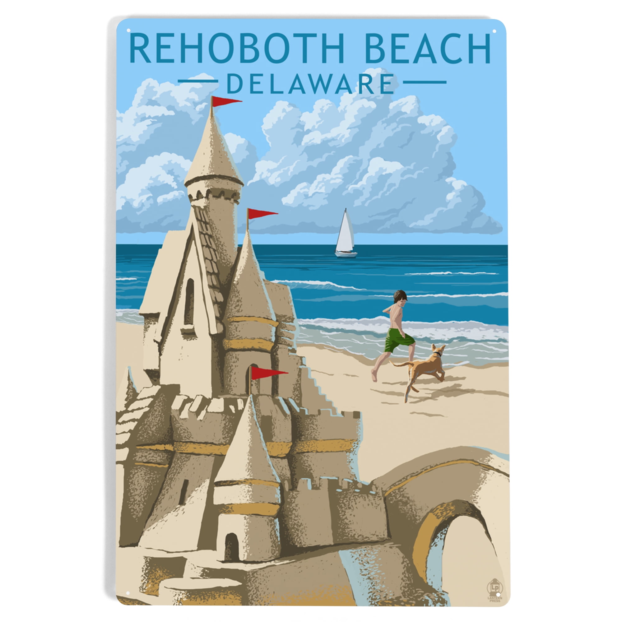 Rehoboth Beach, Delaware, Sandcastle (12x18 Aluminum Art, Indoor ...