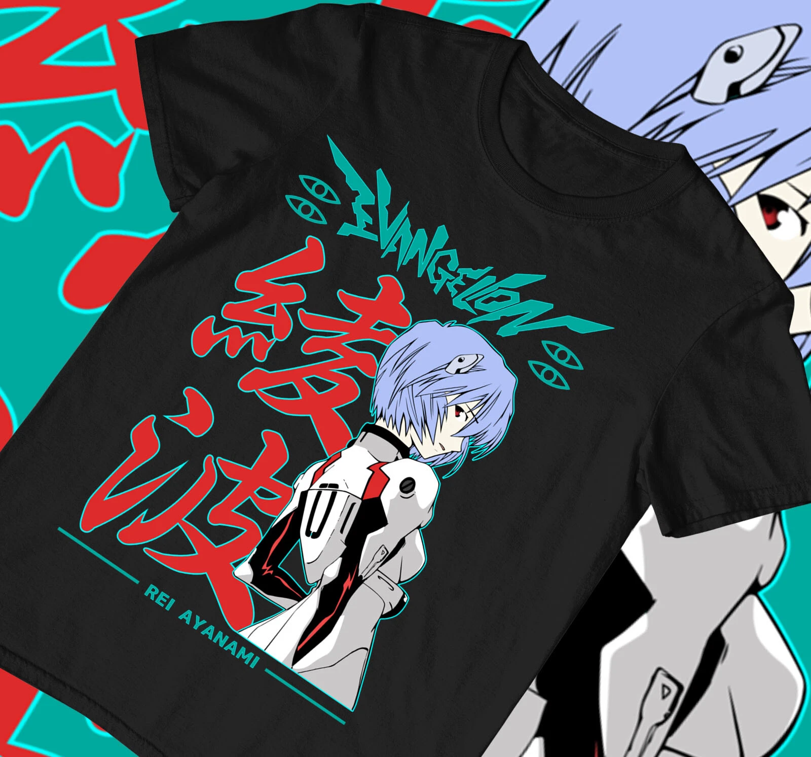 Rei Ayanami Evangelion New T-shirt,shinji,anime,asuka,ikari,gendo,eva ...