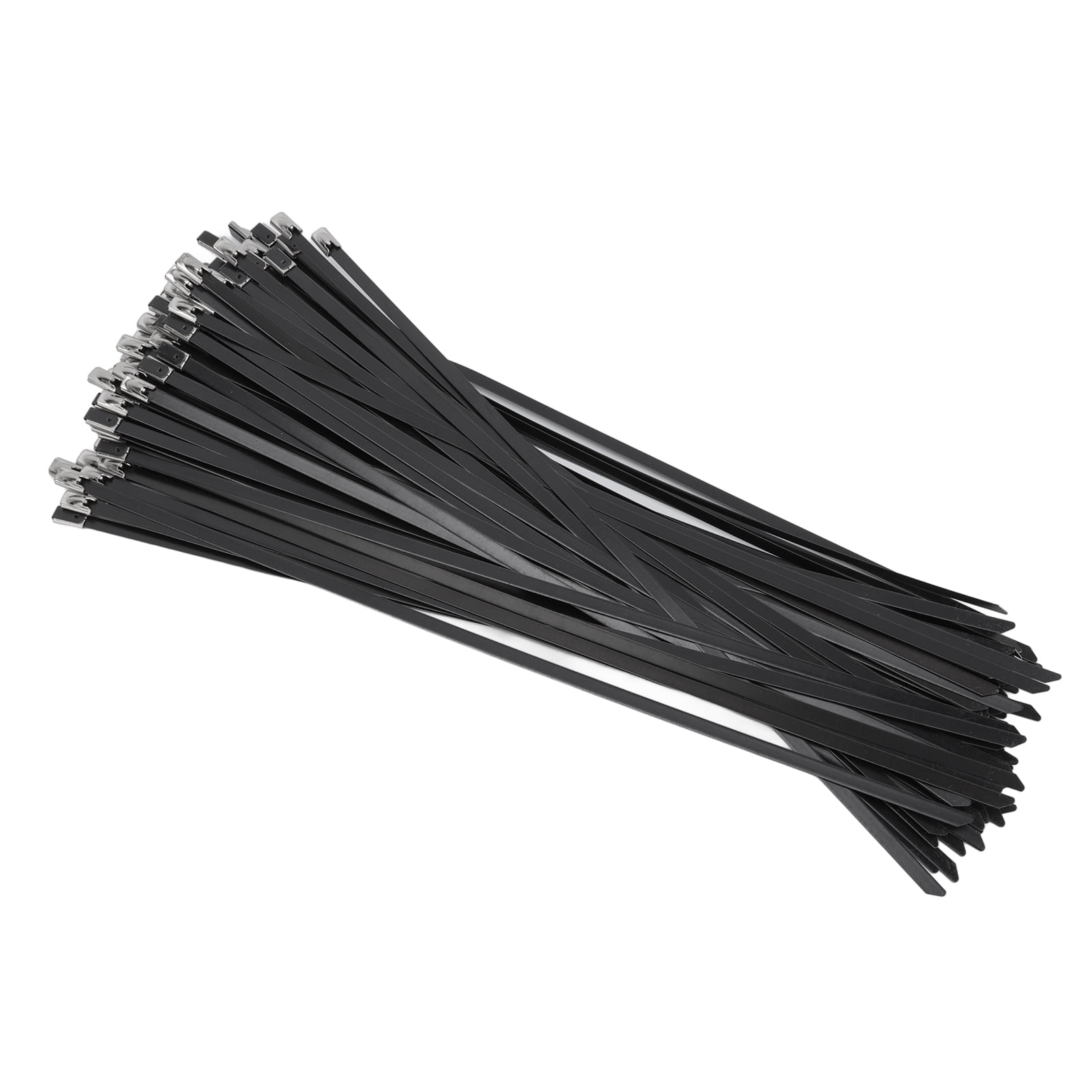 Reiche 100pcs 304 Stainless Steel Cable Ties Self Locking Black Zip ...