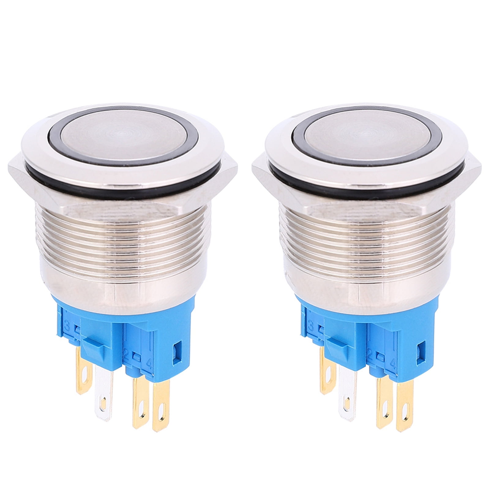 Reiche 2Pcs AC220V 22mm Ring Self-Locking 6-Pin Push Button Switch ...