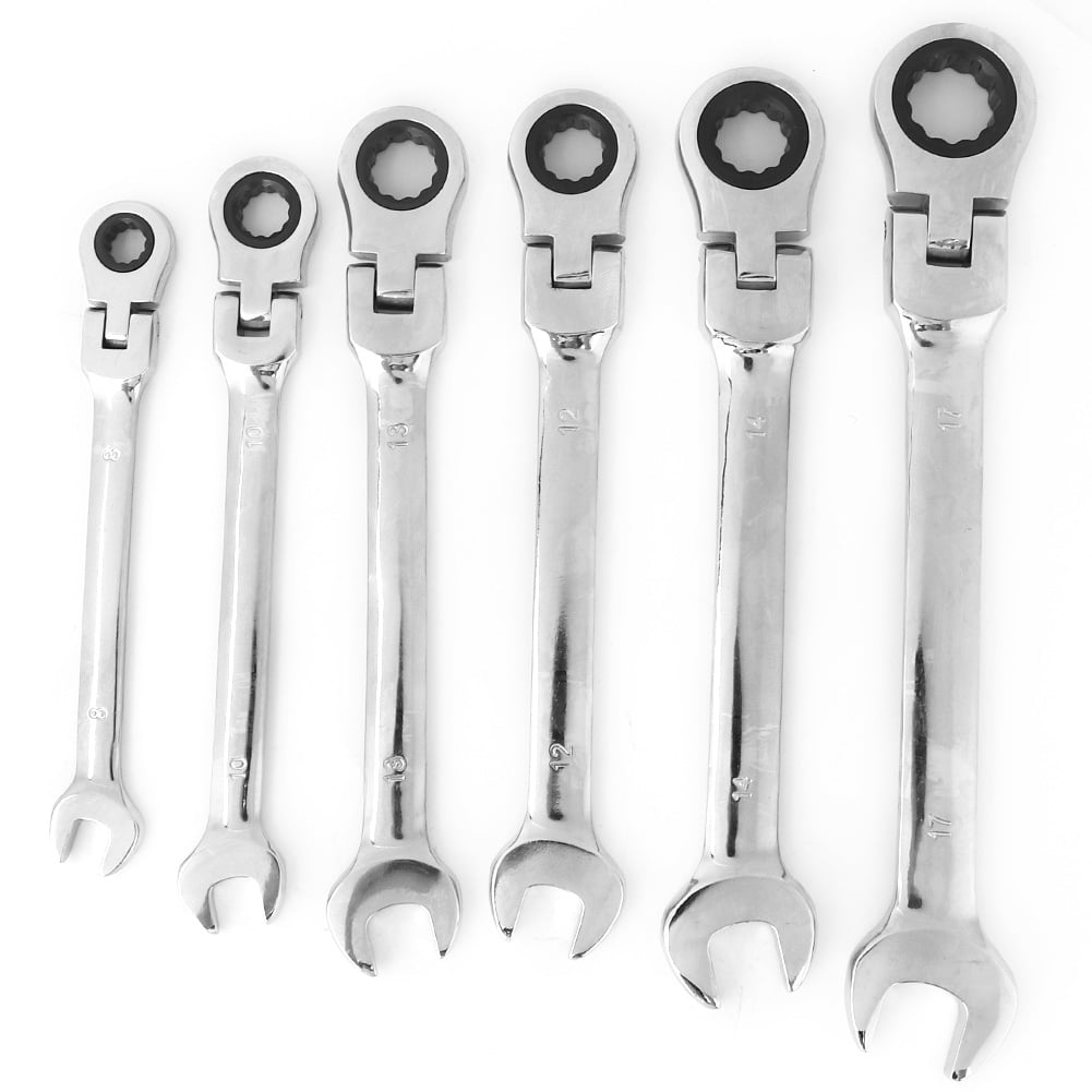 Reiche 45# Steel CRV 8/10/12/13/14/17mm Open End Ratchet Wrench Torque ...