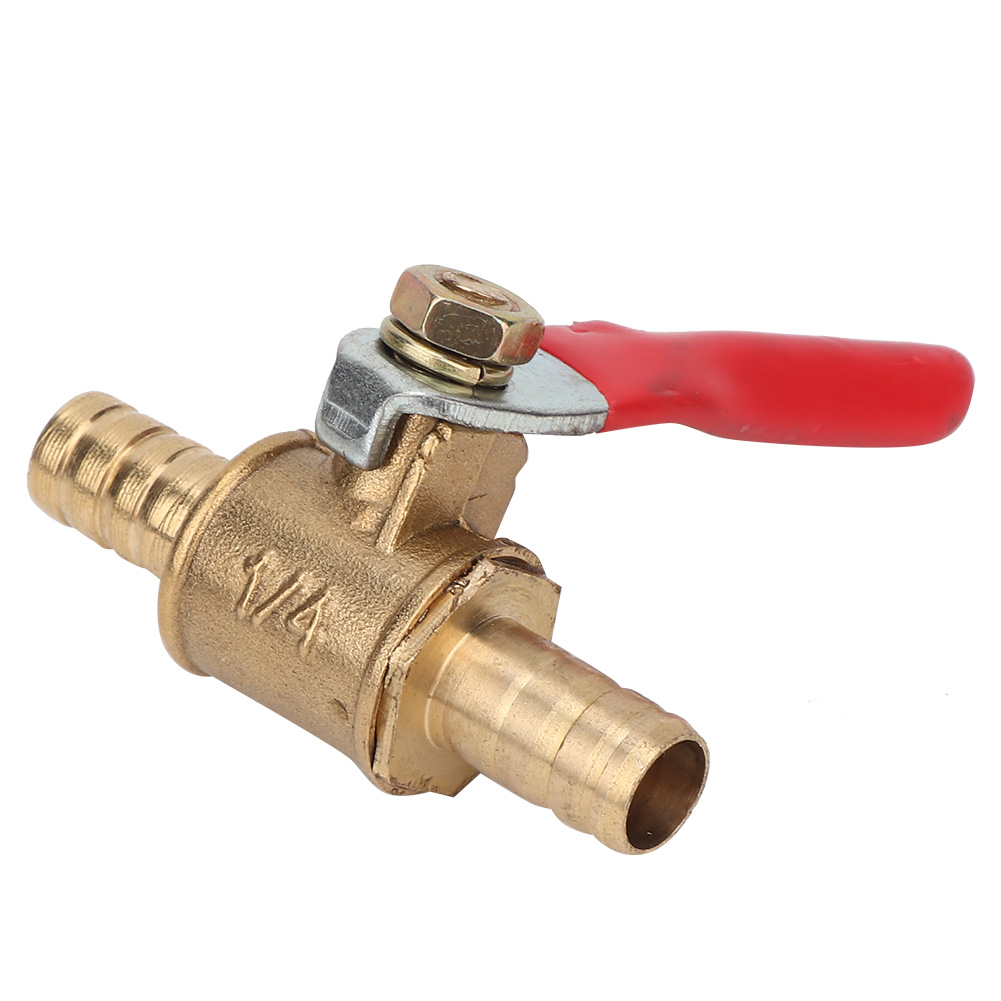 Reiche 5 Pcs Ball Valve Air Pipe Brass Double Barb Connector Ball Valve ...