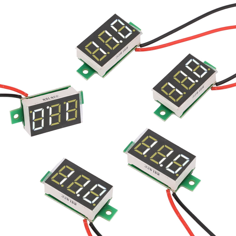 Reiche 5pcs White 0.36 Inch Digital LED Panel Voltmeter Two Wire DC ...