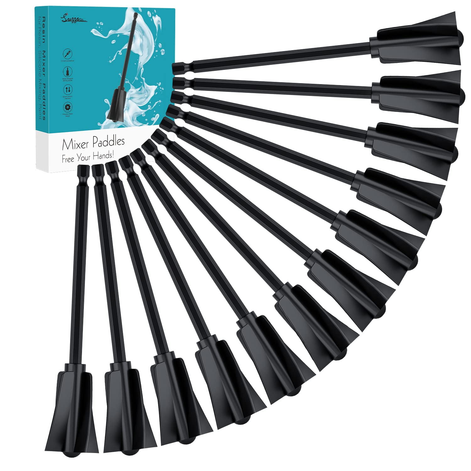 Reiche Epoxy Resin Mixing Palette, 12pcs Paint Stirrer Epoxy Stirrer ...