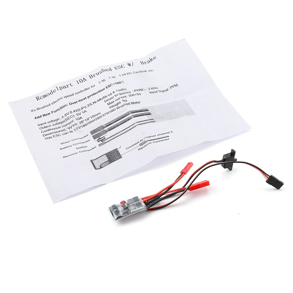 Reiche New 10A Brushed ESC Speed Controller for RC Car Boat Tank ...