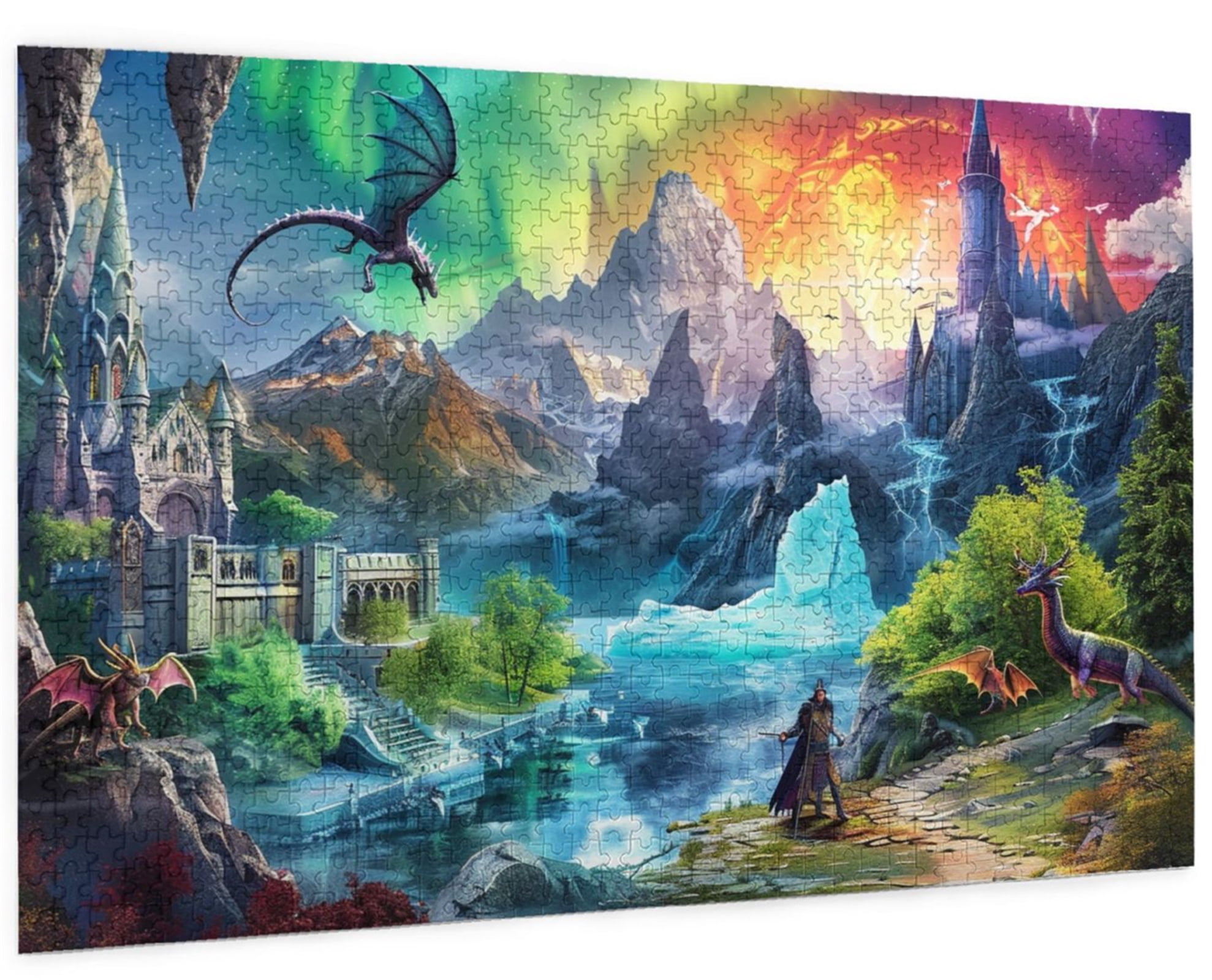 Reign of Dragons 1000-Piece Jigsaw Puzzle Intricate Dragons-Themed ...