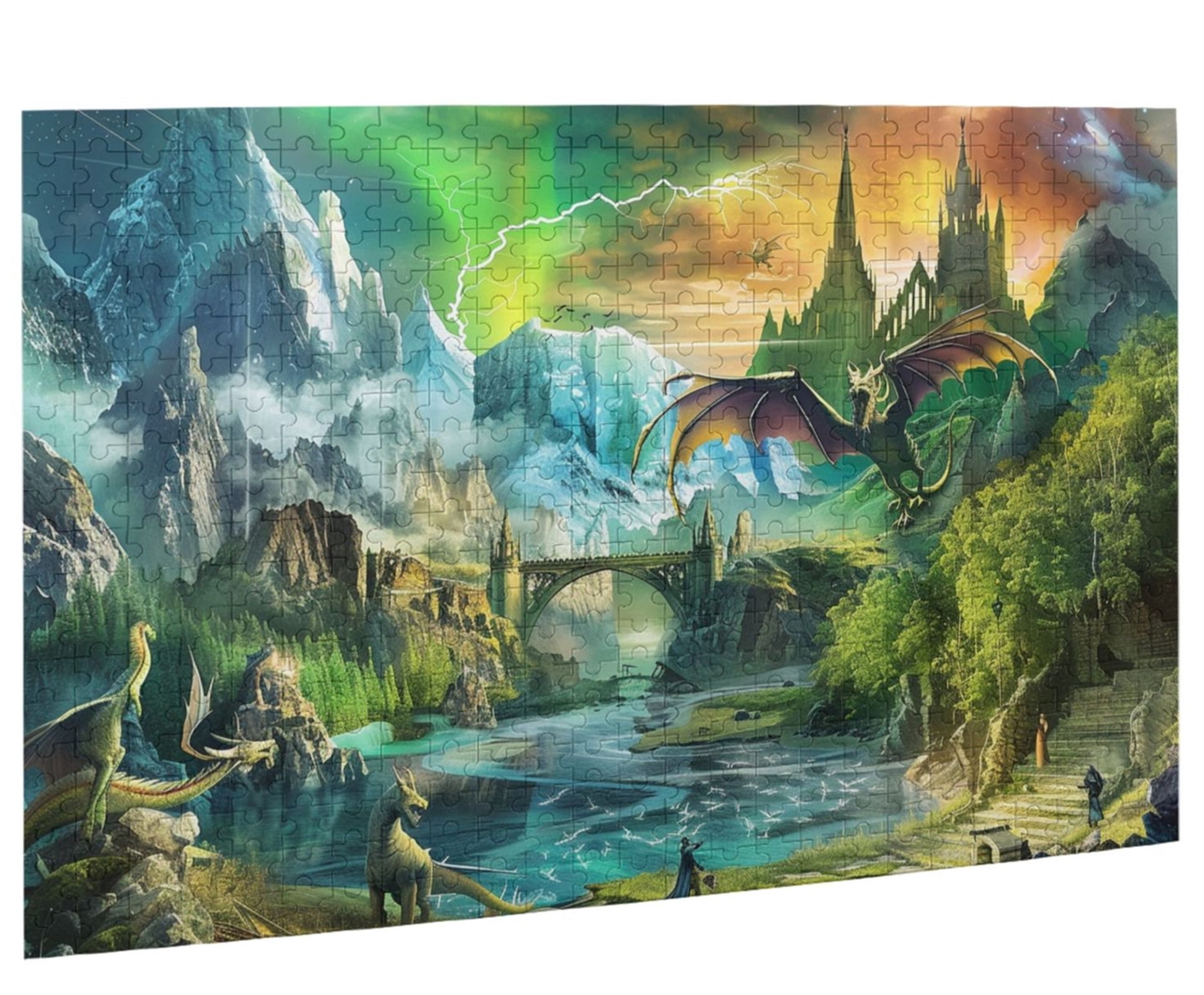 Reign of Dragons in castle 500-Piece Jigsaw Puzzle Intricate Dragons ...