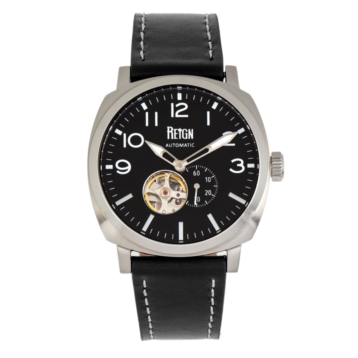 Reign REIRN5801 Napoleon Automatic Semi Skeleton Leather Band Watch ...