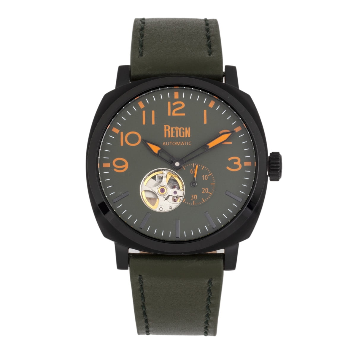 Reign REIRN5806 Napoleon Automatic Semi Skeleton Leather Band Watch ...