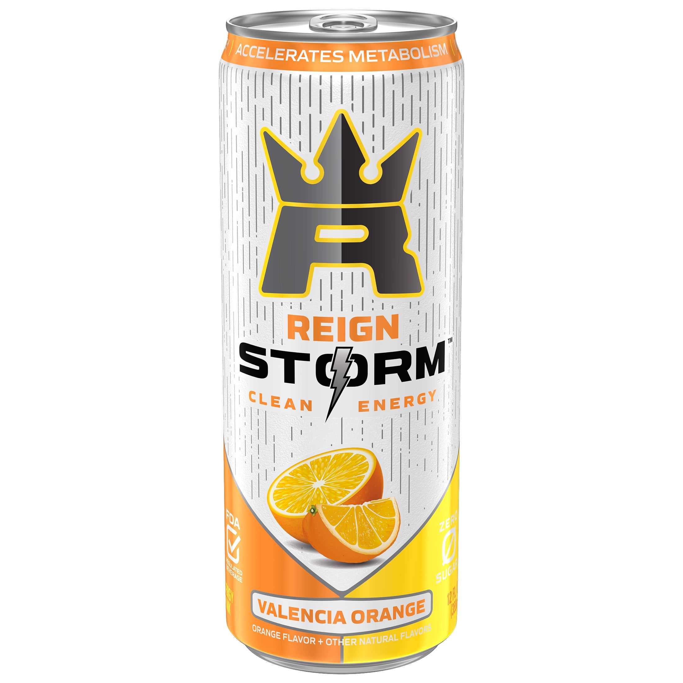 Reign Storm Valencia Orange Clean Energy Drink, 12 fl oz Aluminum Can ...