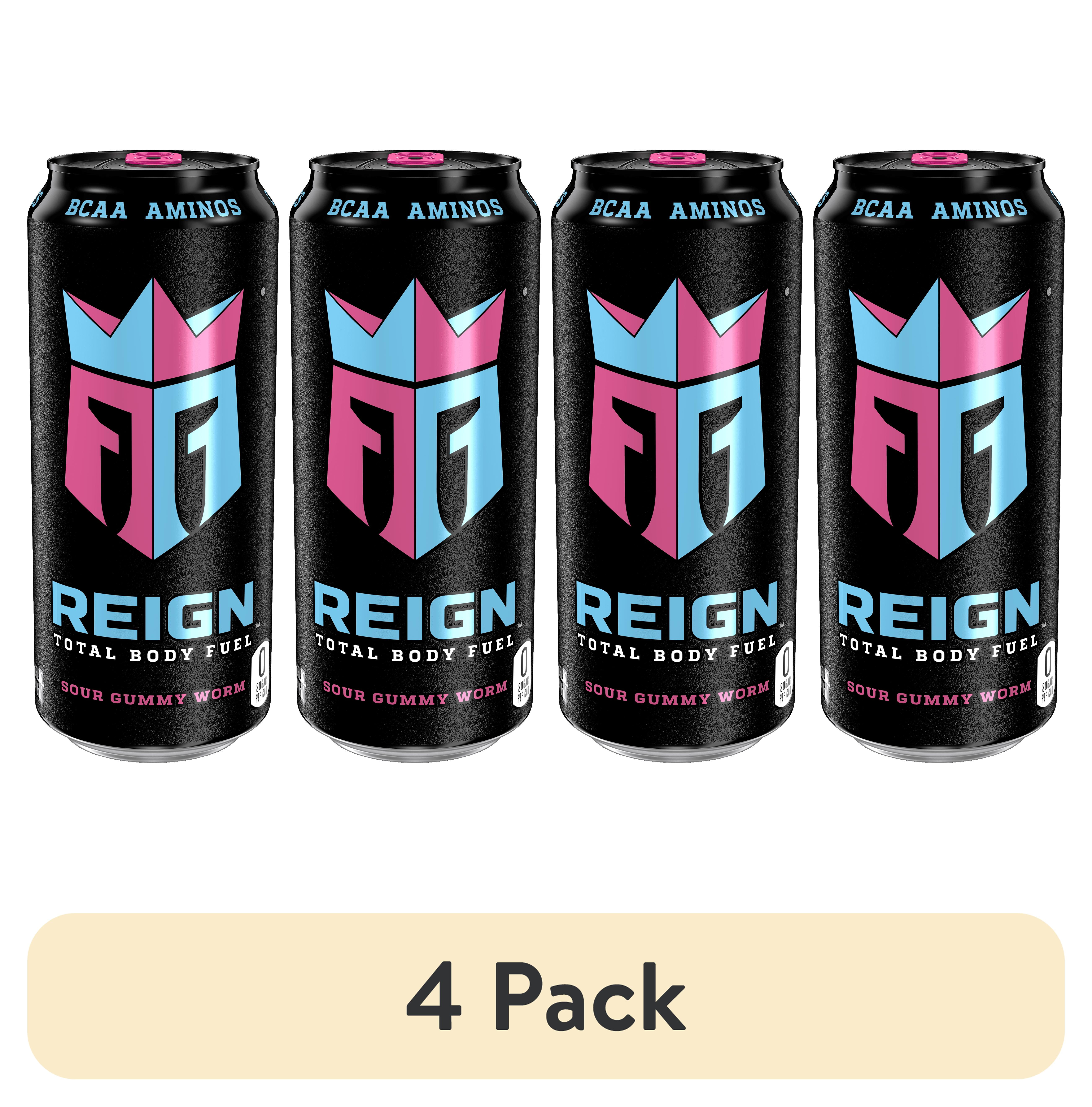 (4 pack) Reign Total Body Fuel, Sour Gummy Worm, Performance Energy ...