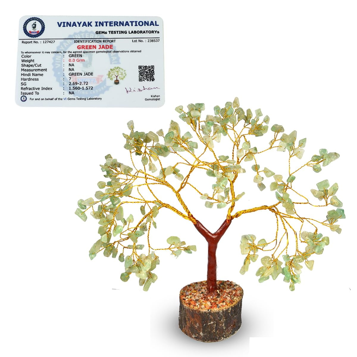 Reiki Crystal Products Certified Green Jade Stone Tree 300 Beads ...