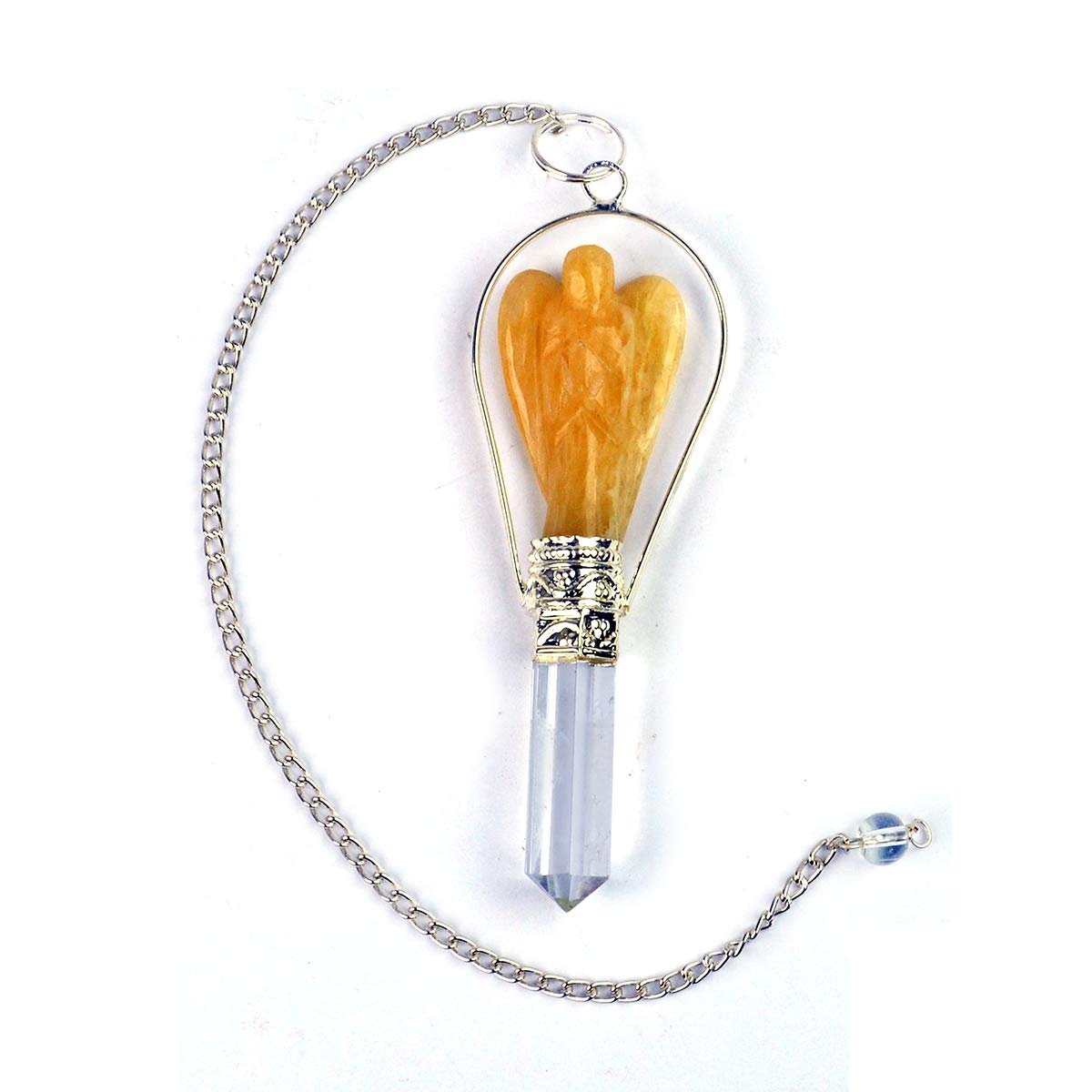 Reiki Crystal Products Natural Citrine Dowser Pendulum Crystal Stone ...