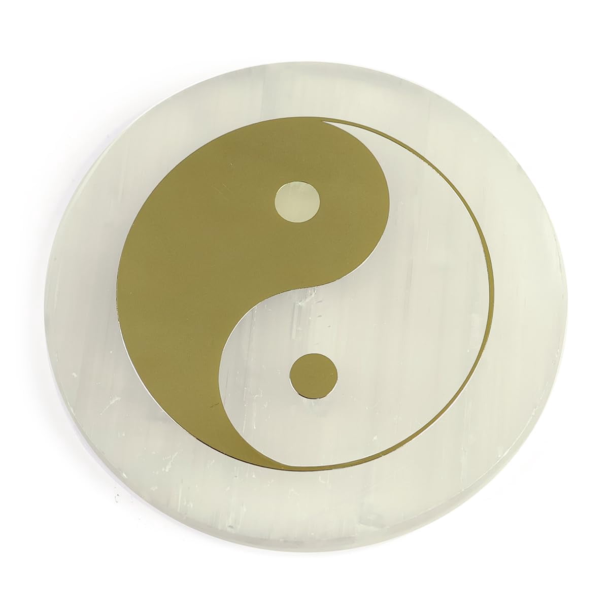 Reiki Crystal Products Selenite Charging Plate with Yin Yang Symbol ...