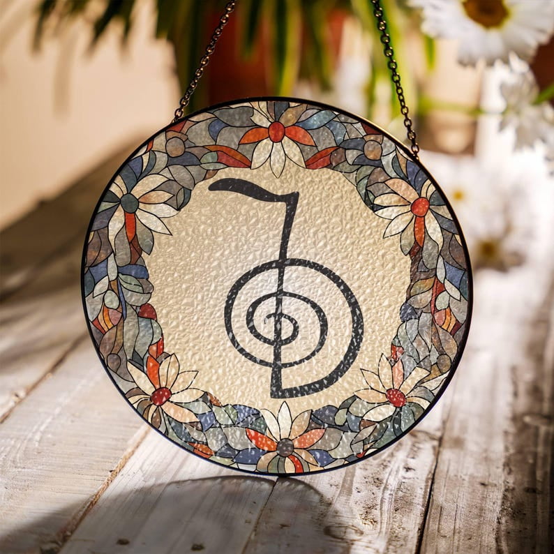 Reiki Symbols Stained Glass SunCatcher Reikihealing Light Catcher ...