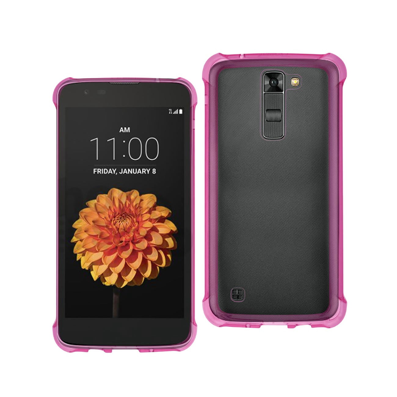 Reiko LG K7/Tribute5/LS675/MS330 Transparent TPU Case - Clear/Hot Pink ...
