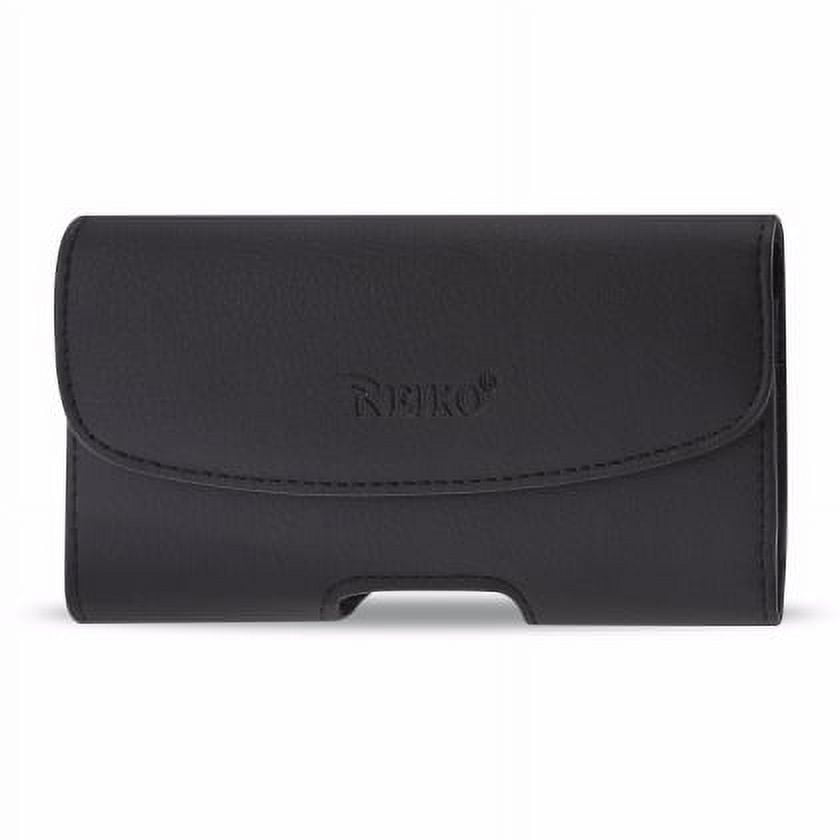 Reiko Leather Horizontal Pouch With Embossed Logo Samsung S4/ S3-Black ...