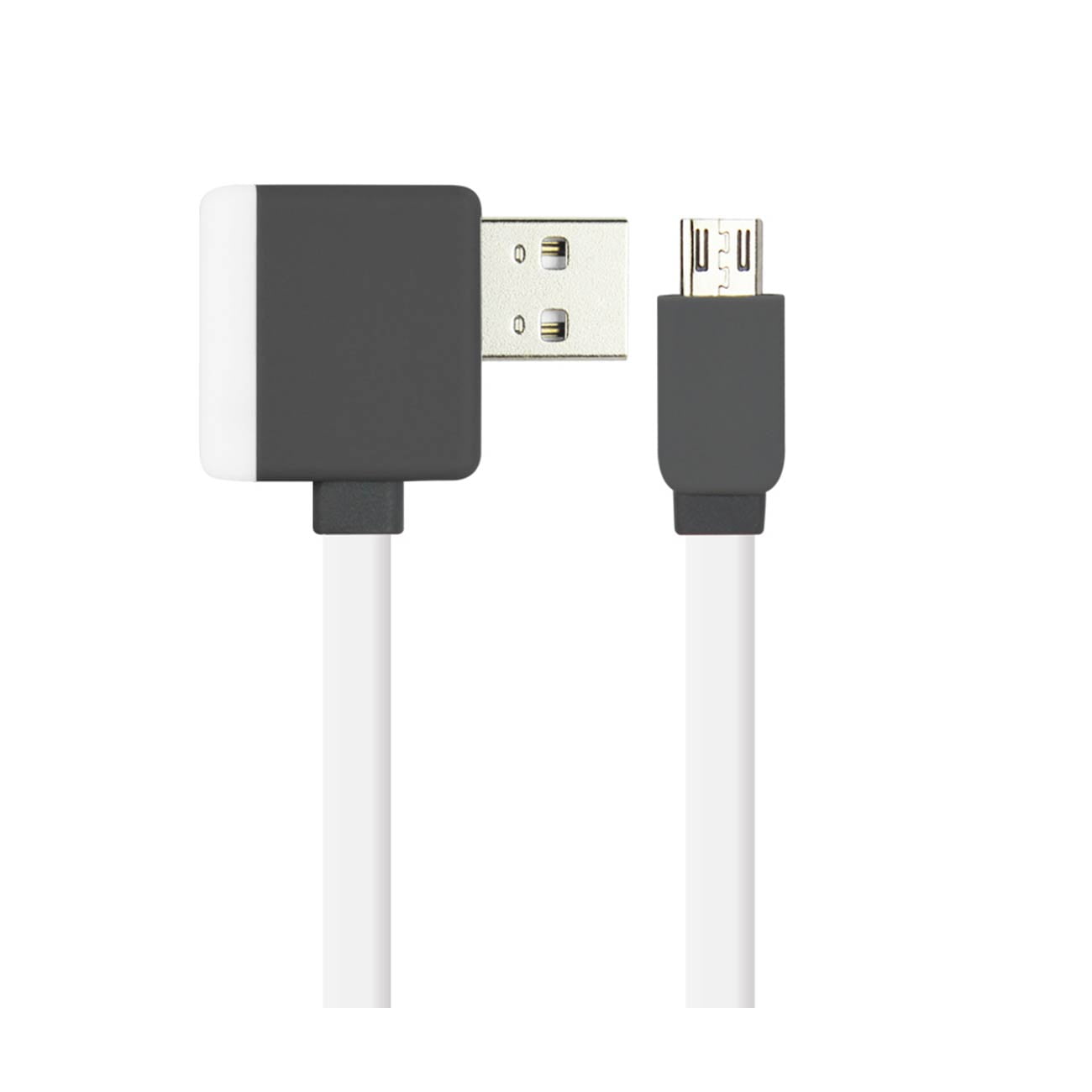 Reiko Micro USB Piggyback Flat Liberator USB Cable 3.2Ft in White ...