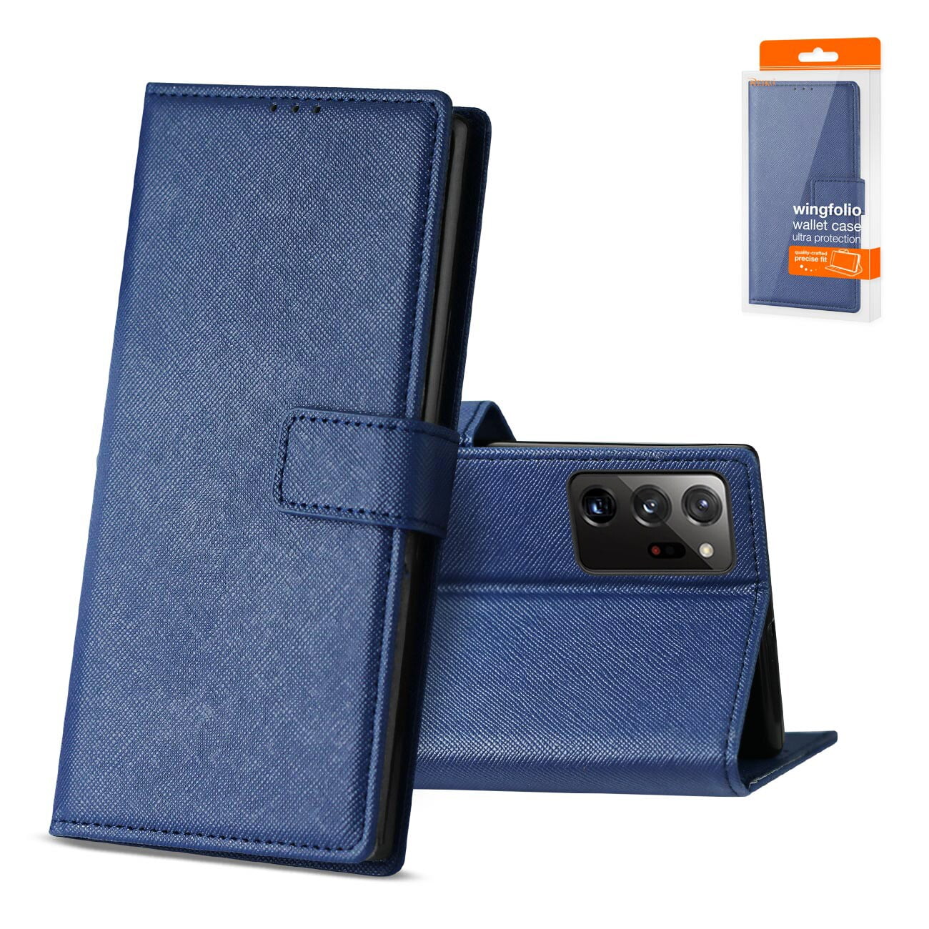 Reiko Slim Stand Case with Card Holder Slots Samsung Galaxy Note 20 Ultra in Blue - Walmart.com