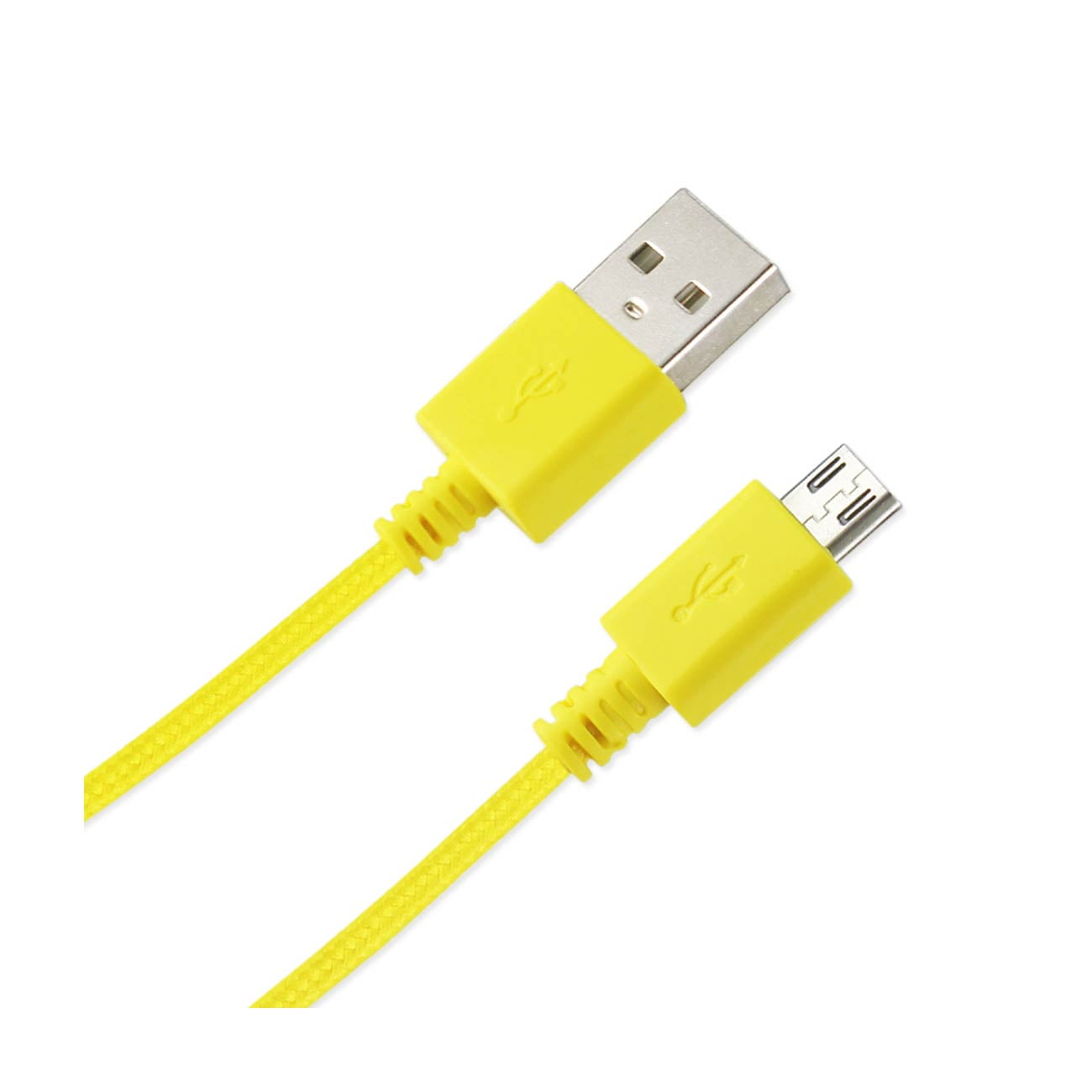 Reiko Tangle-Free Braided 3.3ft Micro USB Data Cable - Yellow - Walmart.com