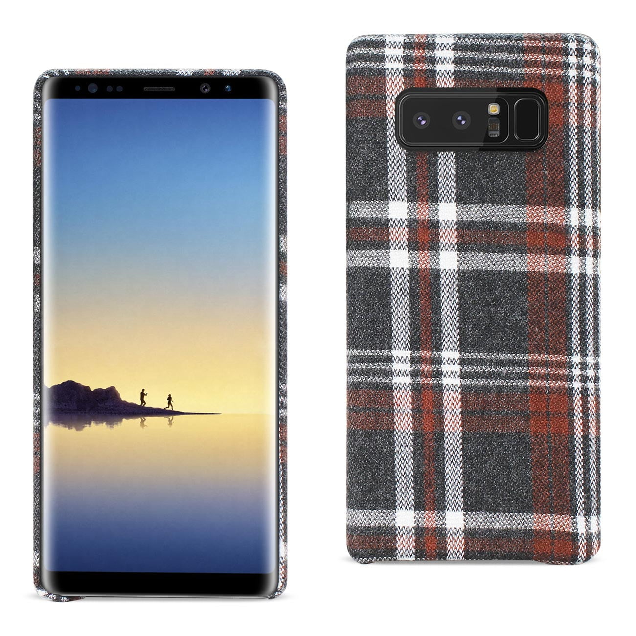 Reiko brand for Galaxy Note 8 Checked Fabric In Brown - Walmart.com