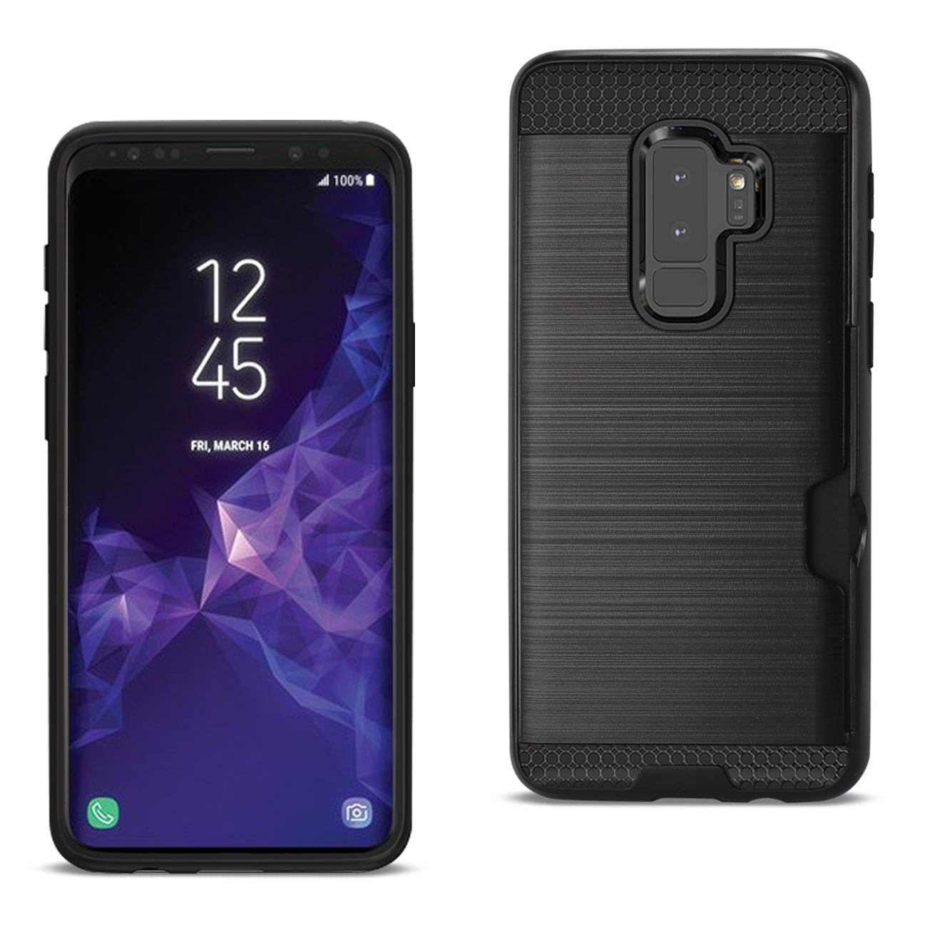 Reiko brand for Galaxy S9 Plus Slim Armor Hybrid Case With Card Holder ...