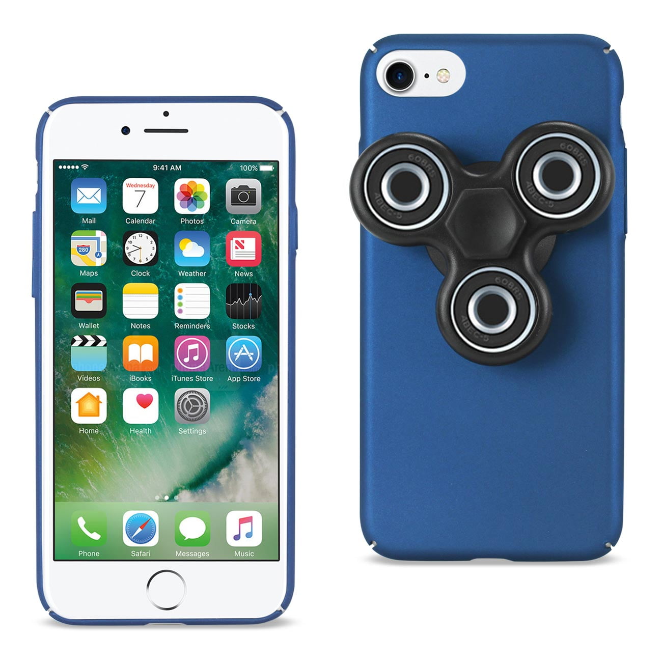 Reiko brand for iphone 7/ 6/ 6s Case With Led Fidget Spinner Clip On In ...