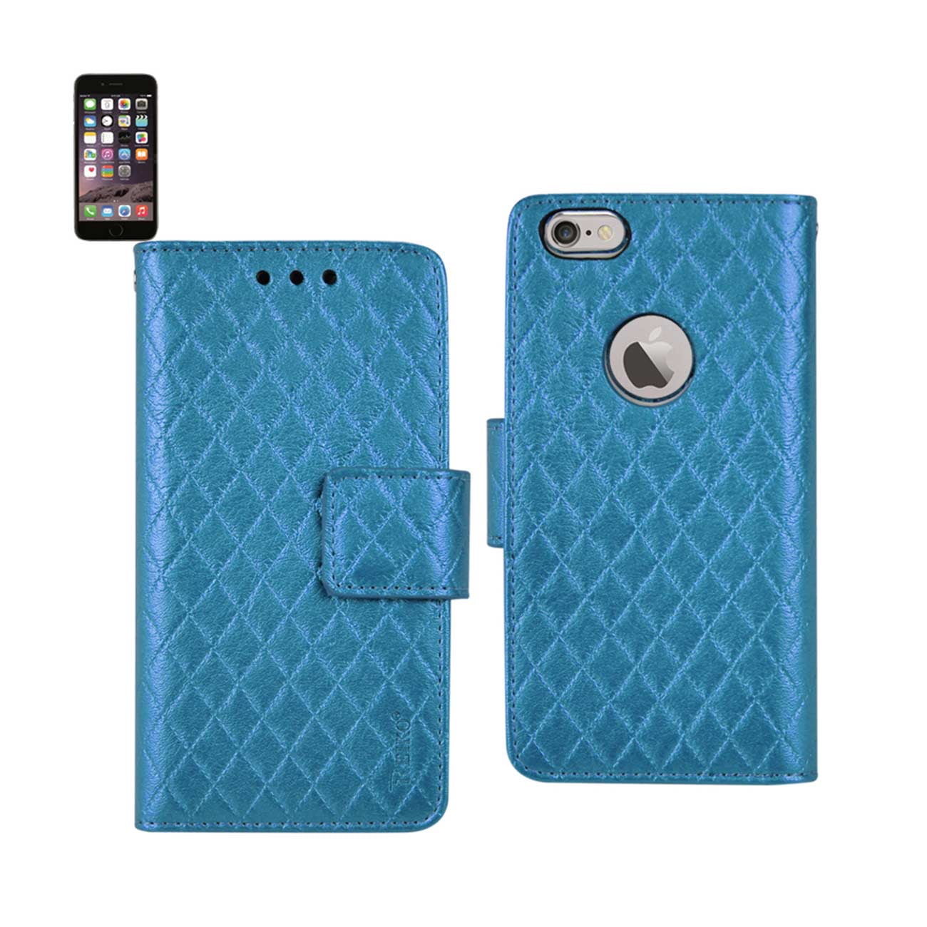 Reiko iPhone 6 Plus Rhombus Wallet Case in Blue - Walmart.com