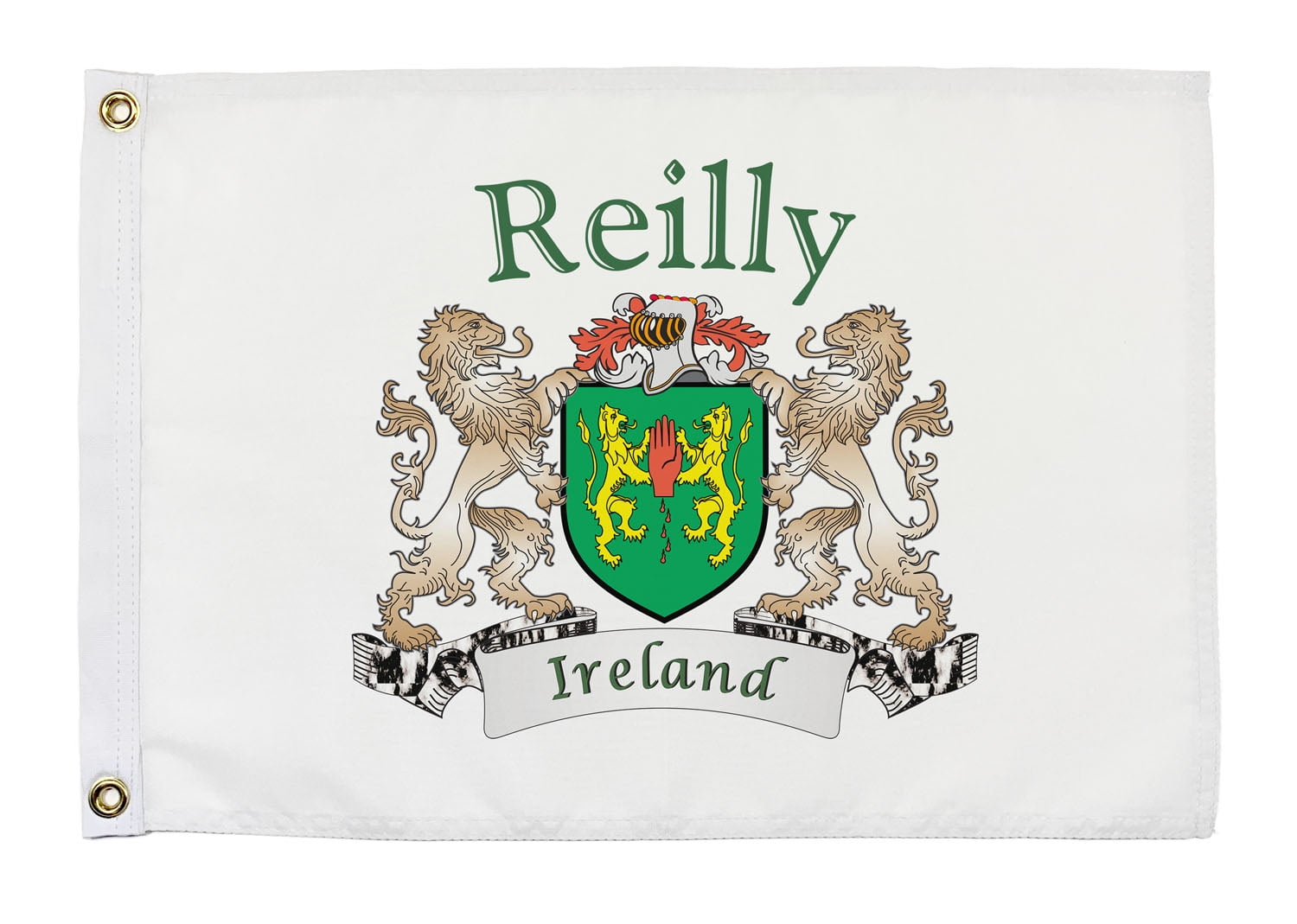 Reilly Irish Coat of Arms Small White Flag - 16"x10.5" inches - Walmart.com