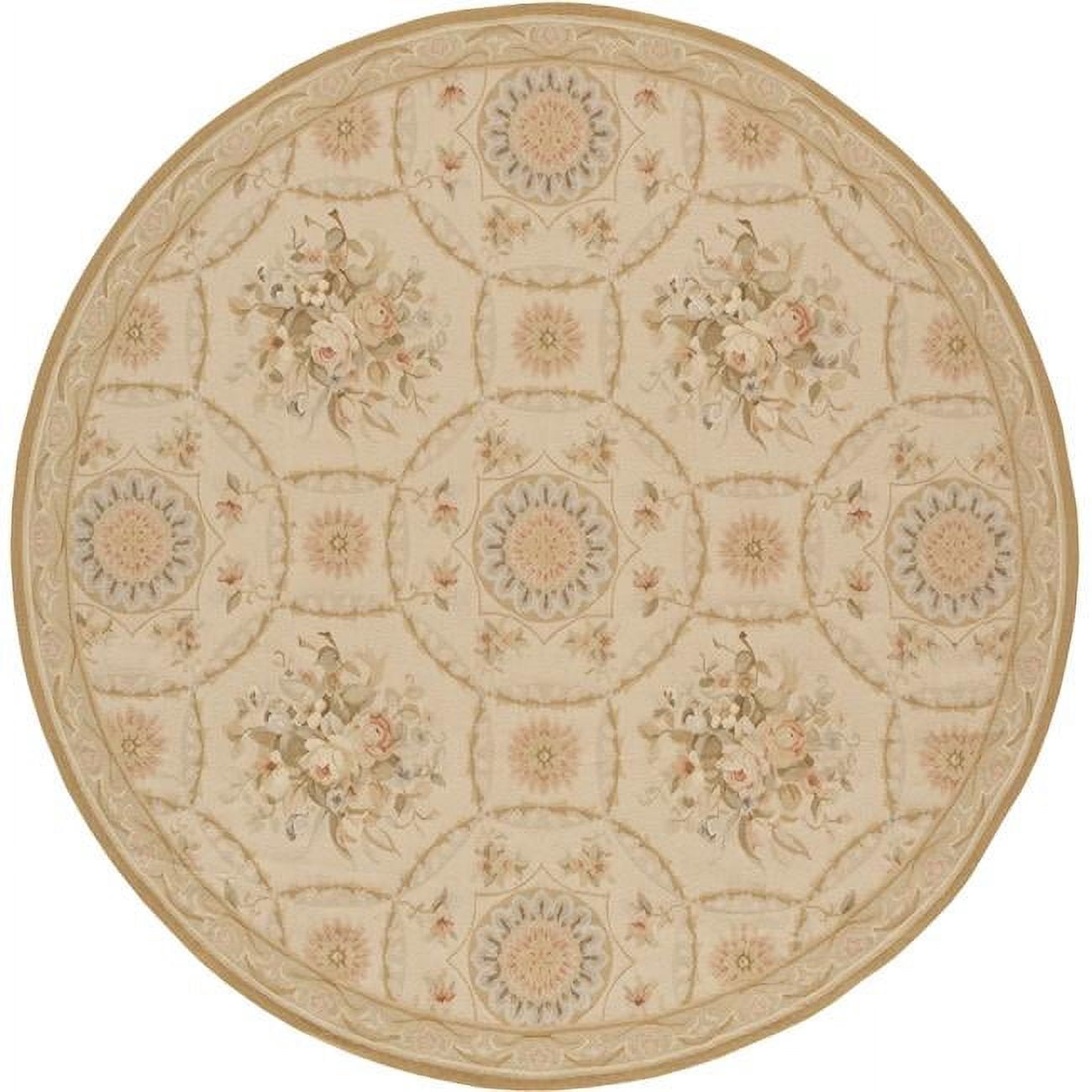 Reims Flat Woven Round Area Rug - Ivory & Gold - 12 x 12 ft. - Walmart.com