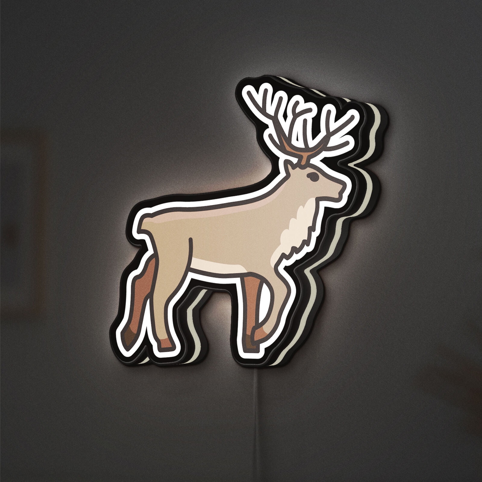 Reindeer 3D Novelty Light Box, Christmas Winter Decor, Lighted Sign For ...