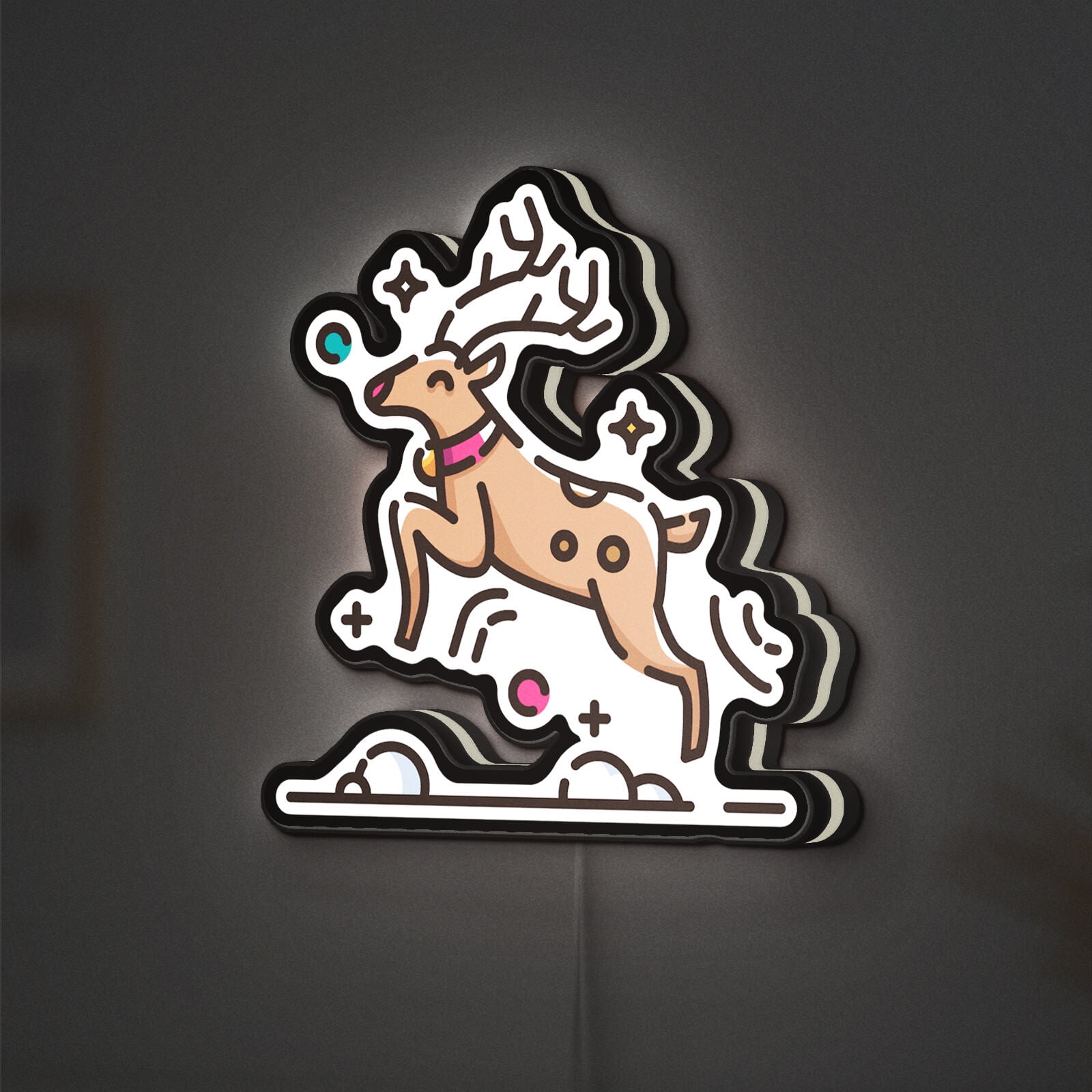 Reindeer 3D Novelty Light Box, Festive Winter Animal Decor, Lighted ...